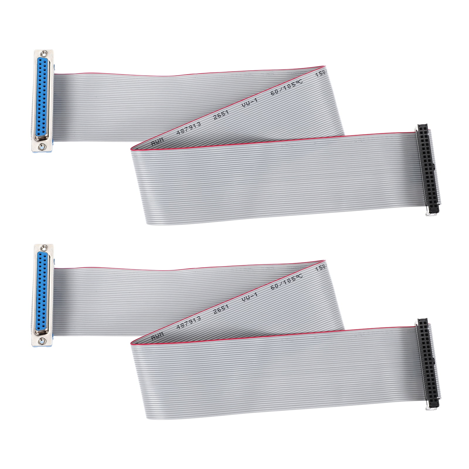 Uxcell IDC Wire Flat Ribbon Cable DB37 Female to FC-40 Female Connector ...