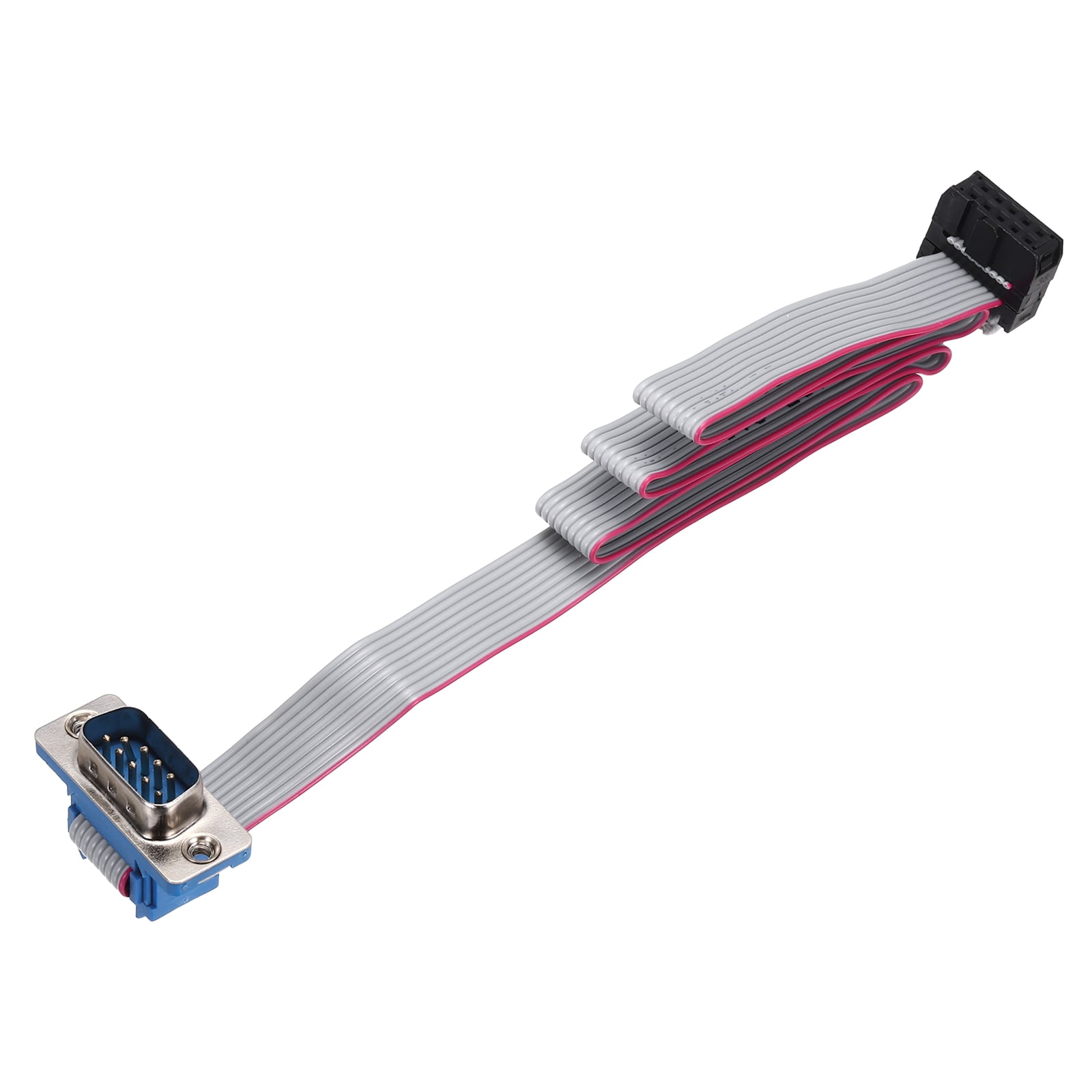 Uxcell IDC Wire Flat Ribbon Cable DB9 Male to FC-10 Female Connector 2 ...