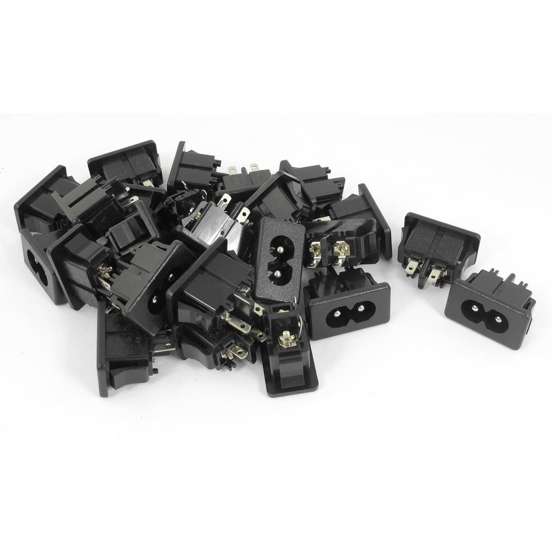Uxcell IEC 320-C8 Male Inlet Connector Snap-in PCB Mount Adapter 250V 2 ...