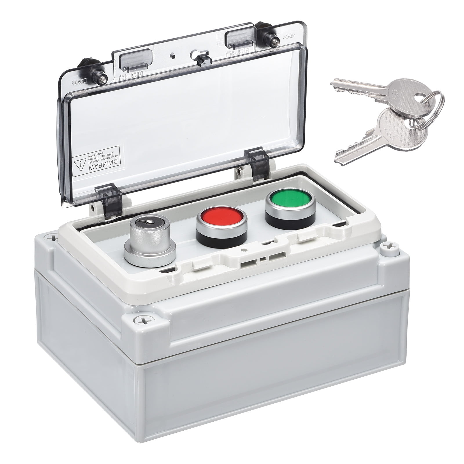 Uxcell IP67 Push Button Box ABS Green Button Lock Button Selector ...