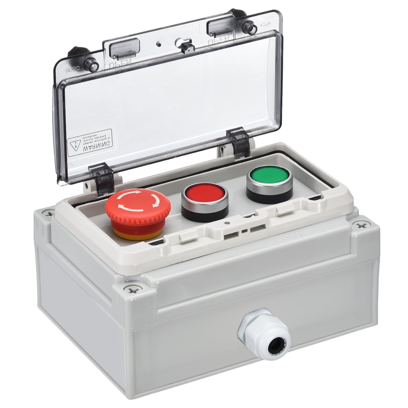 Uxcell IP67 Push Button Box ABS Green Button Red Button E Stop Button ...