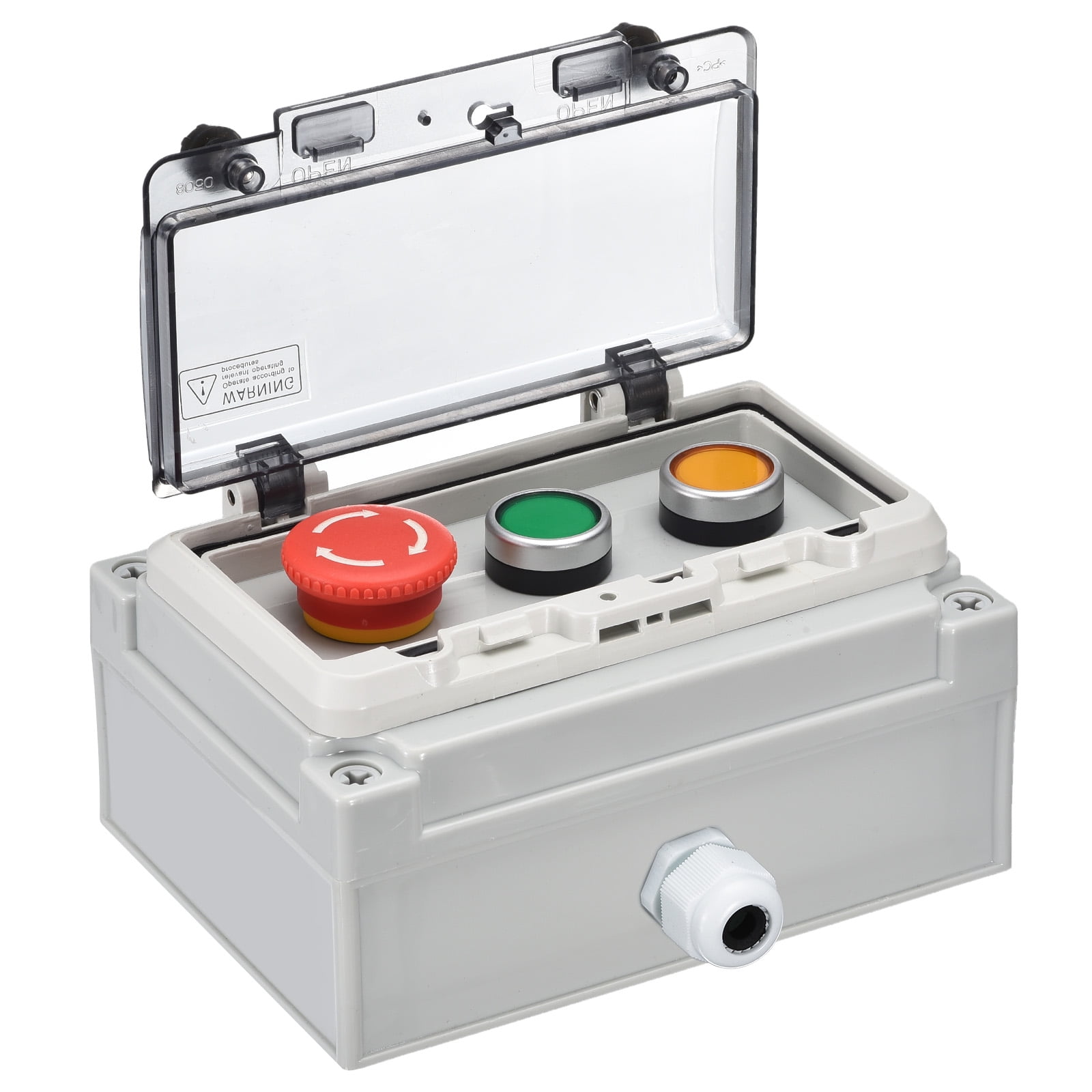 Uxcell IP67 Push Button Box ABS Green Button Signal Button E Stop ...