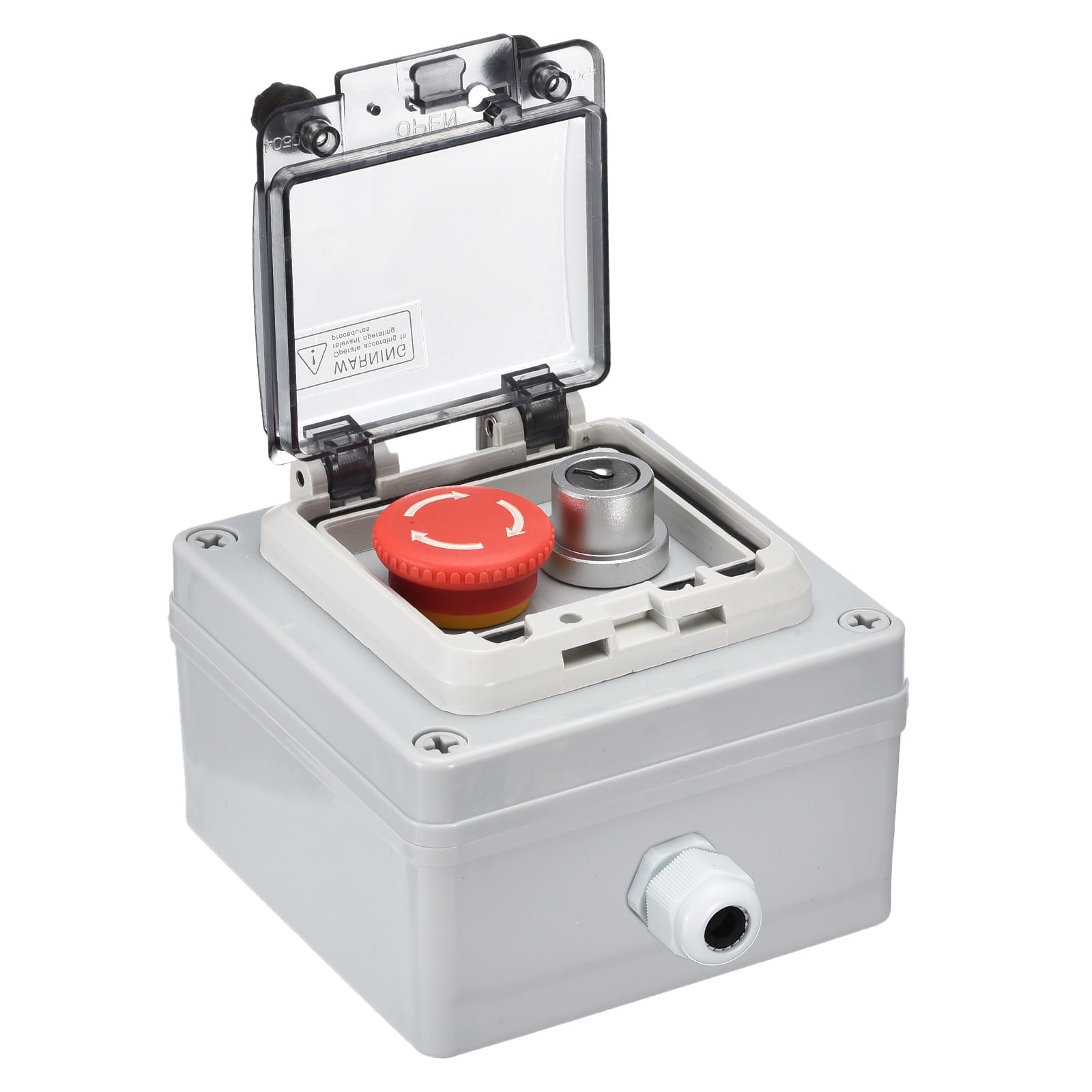 Uxcell IP67 Push Button Box ABS Lock Button E Stop Button Electrical ...
