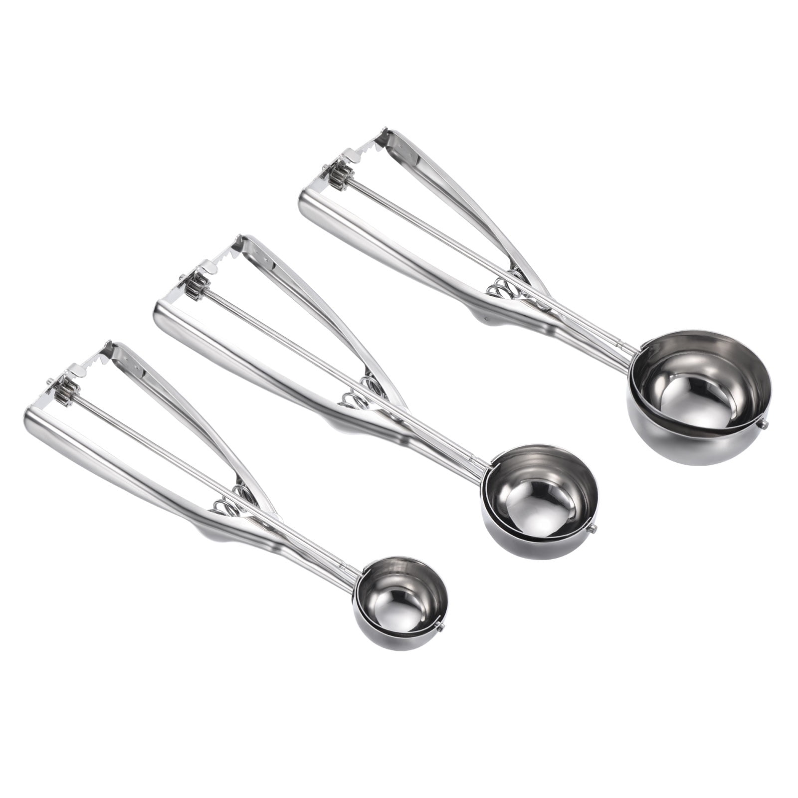 Uxcell Ice Cream Scoop Set, 3Pcs 1oz/2oz/3oz Stainless Steel Portion ...