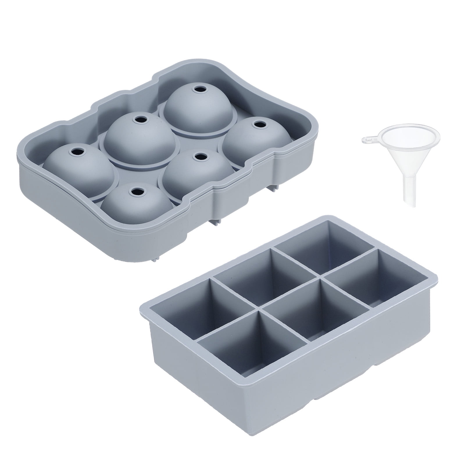 Uxcell Ice Tray(Set of 2), Blue Sphere Ice Ball Maker & Square Ice ...