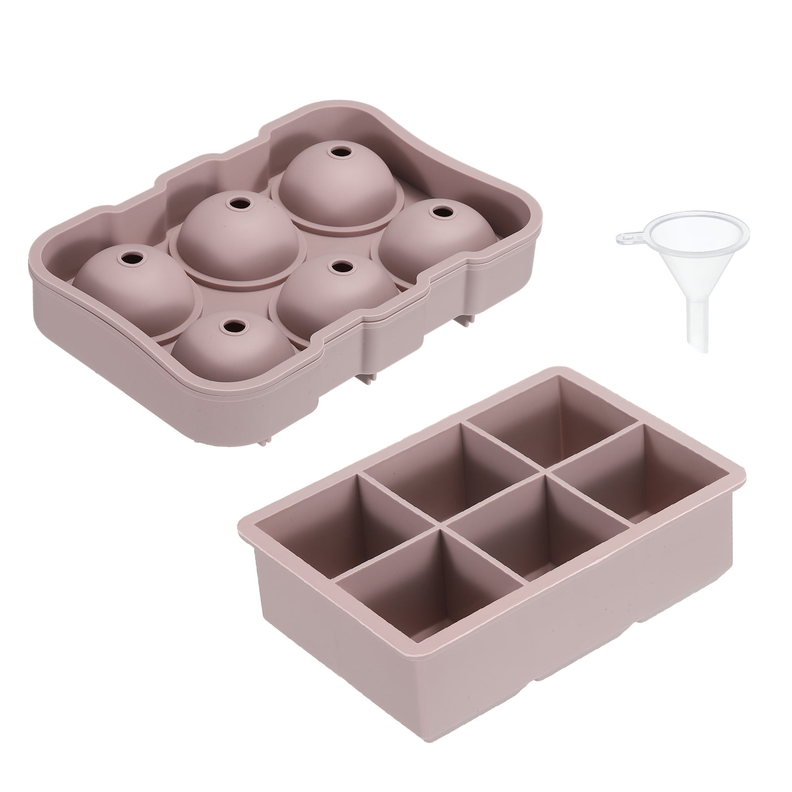Uxcell Ice Tray(Set of 2), Pink Sphere Ice Ball Maker & Square Ice ...