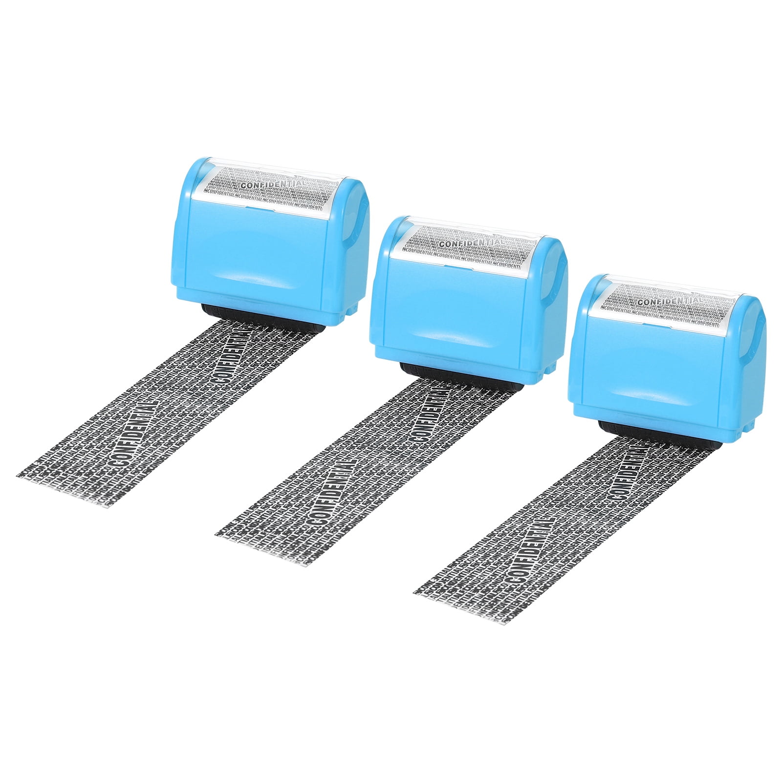 Uxcell Identity Theft Protection Roller Stamps Wide Confidential Roller Stamp Guard Your ID Blue ...