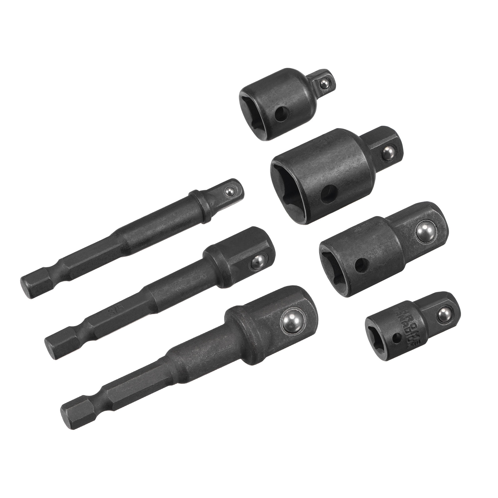 Uxcell Impact Extension and Socket Adapter Set, 1/4" Hex Shank, CR-V Steel - Walmart.com