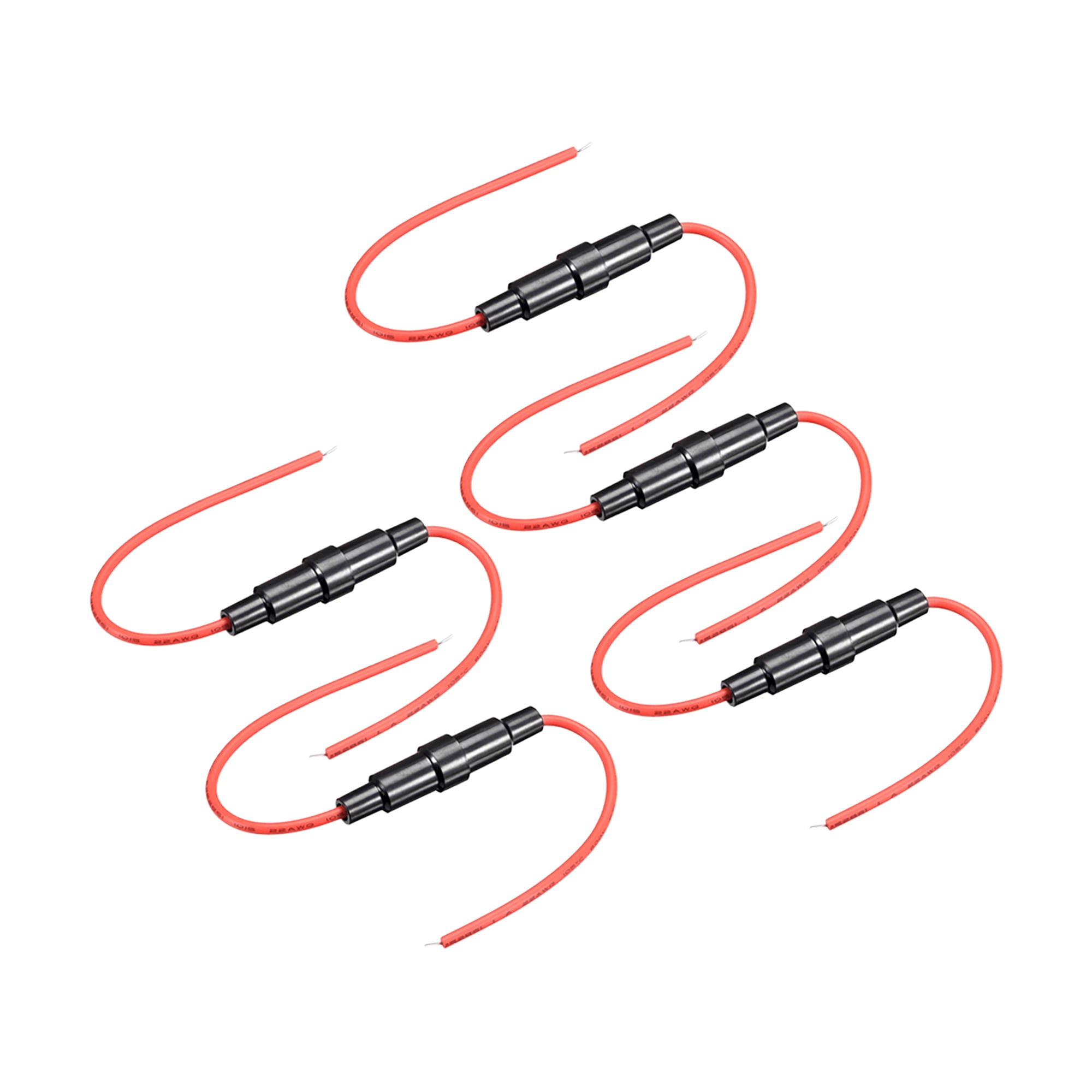 Uxcell In-line Screw Type Fuse Holder 22 Gauge AWG for 0.2''x 0.79 ...
