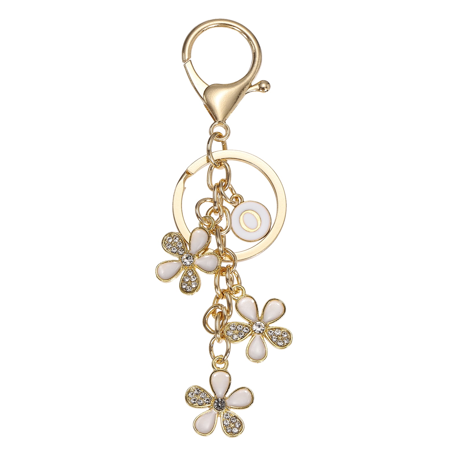 Uxcell Initial Letter Flower Keychain, Cute Alphabet O Cherry Blossom ...