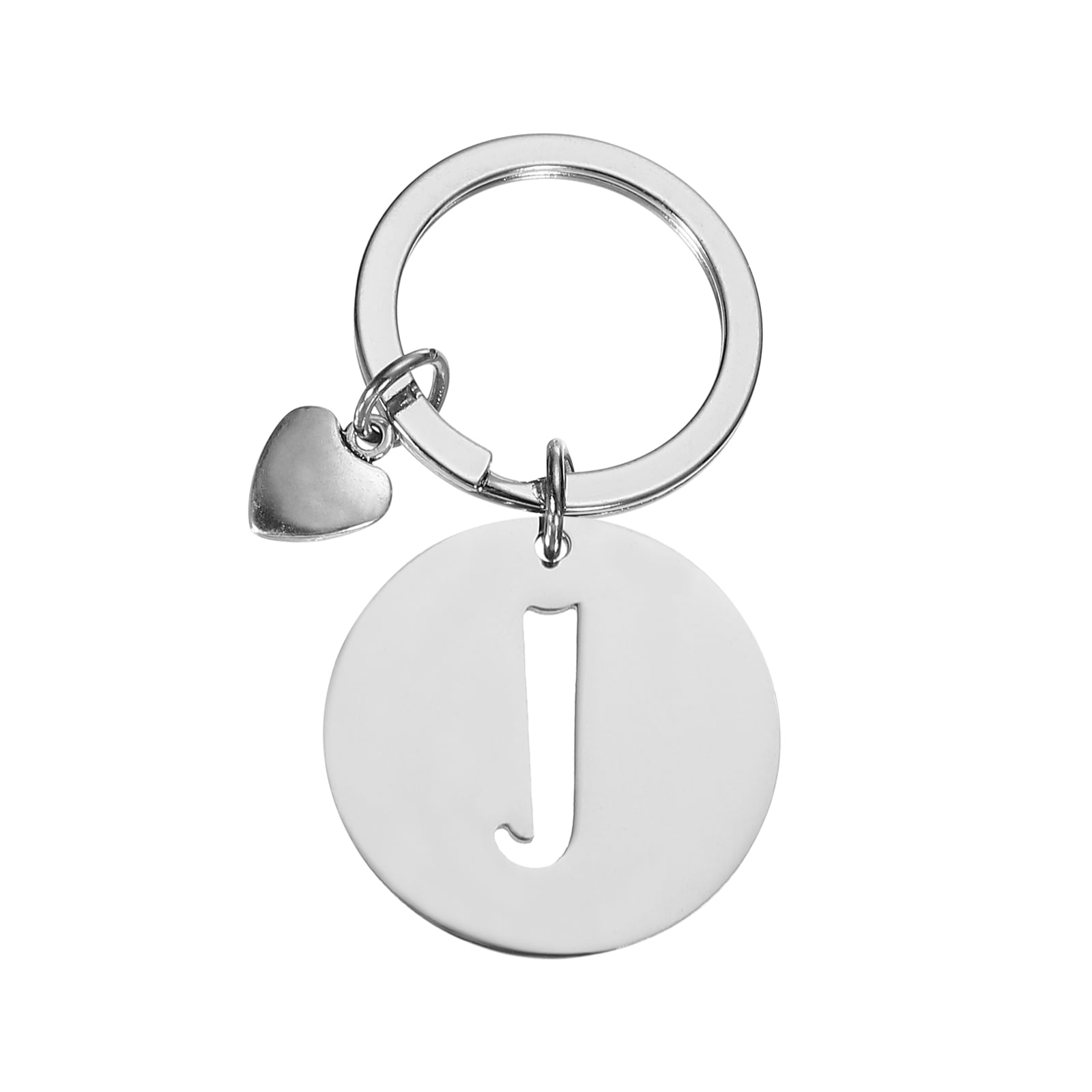 Uxcell Initial Letter KeyChain, Stainless Steel Disc Letter A-Z Charm ...