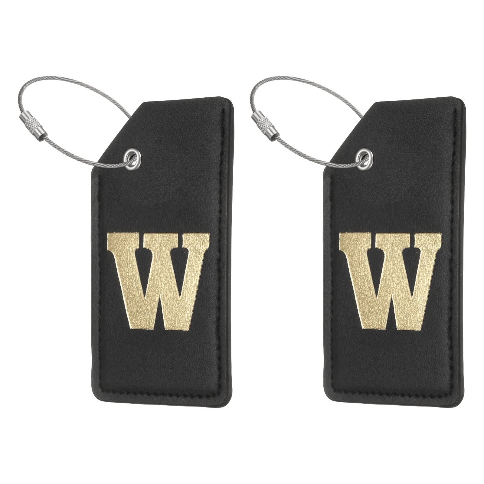 Uxcell Initial Luggage Tag, 2 Pcs PU Leather Letter Suitcase Tags with ...