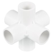 Uxcell 25mm 4 Way Tee Shape Tubing Cross Joint Connectors Adapters PVC ...