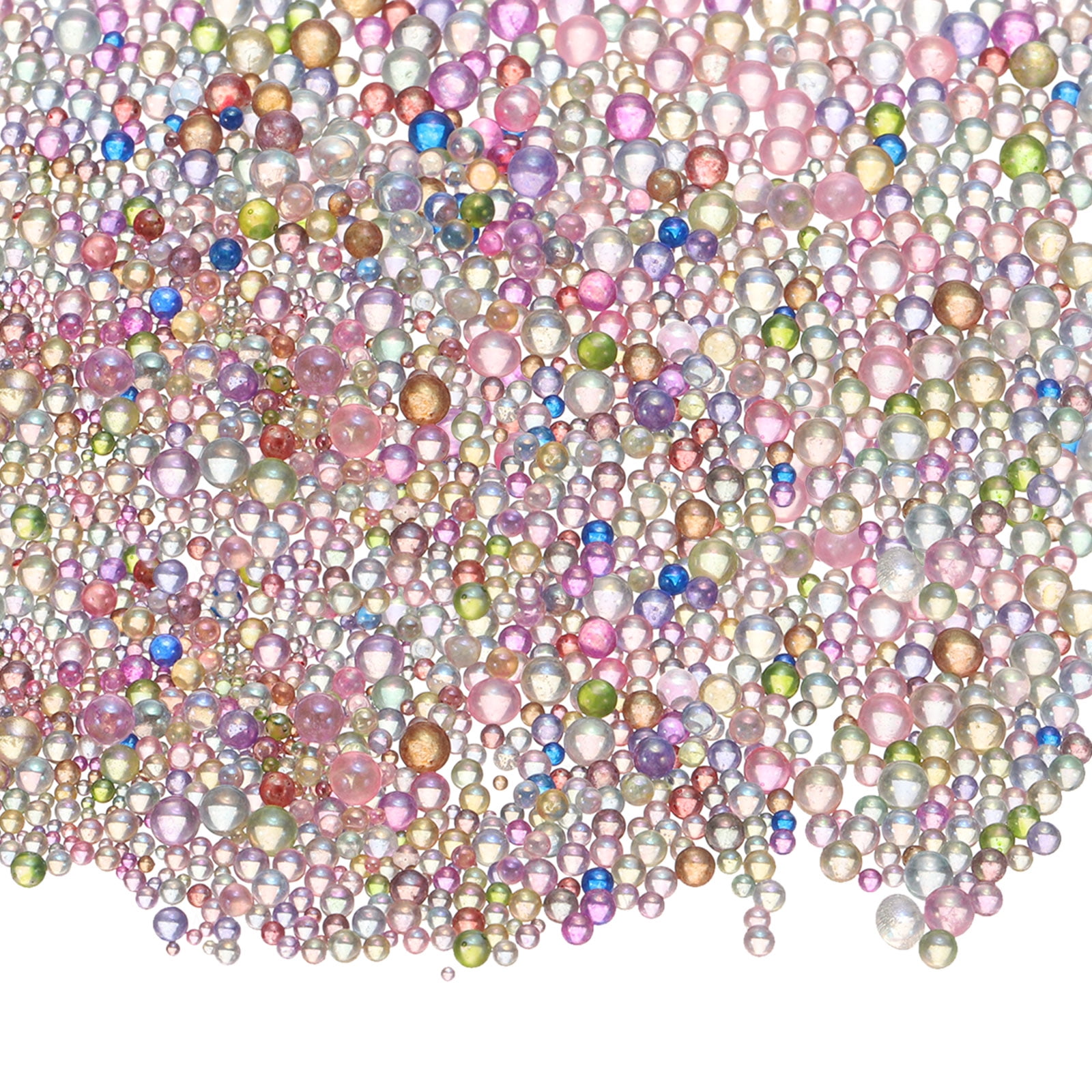 Uxcell Iridescent Glass Tiny Bubble Beads, 0.4-3mm 10g No Hole Micro ...