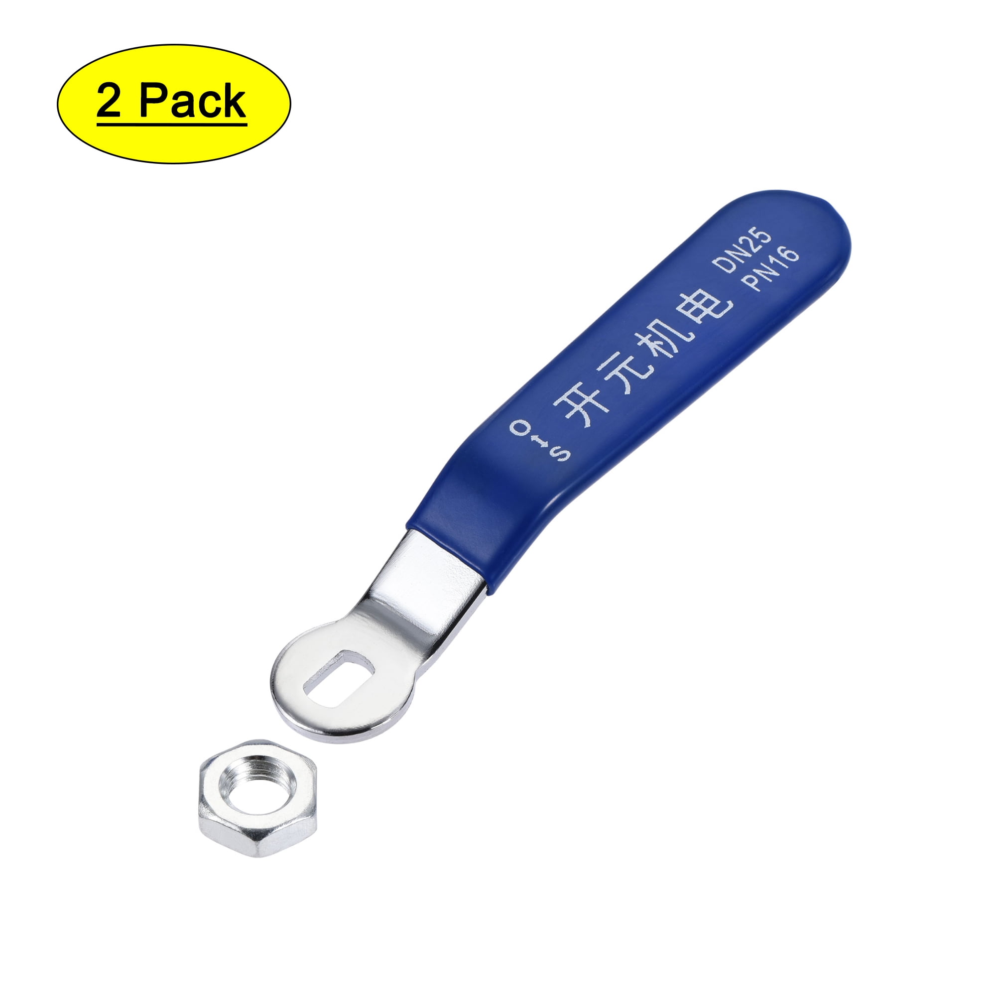 Uxcell Iron Chrome Plated Replacement Lever Handle for DN25 Ball Valve ...