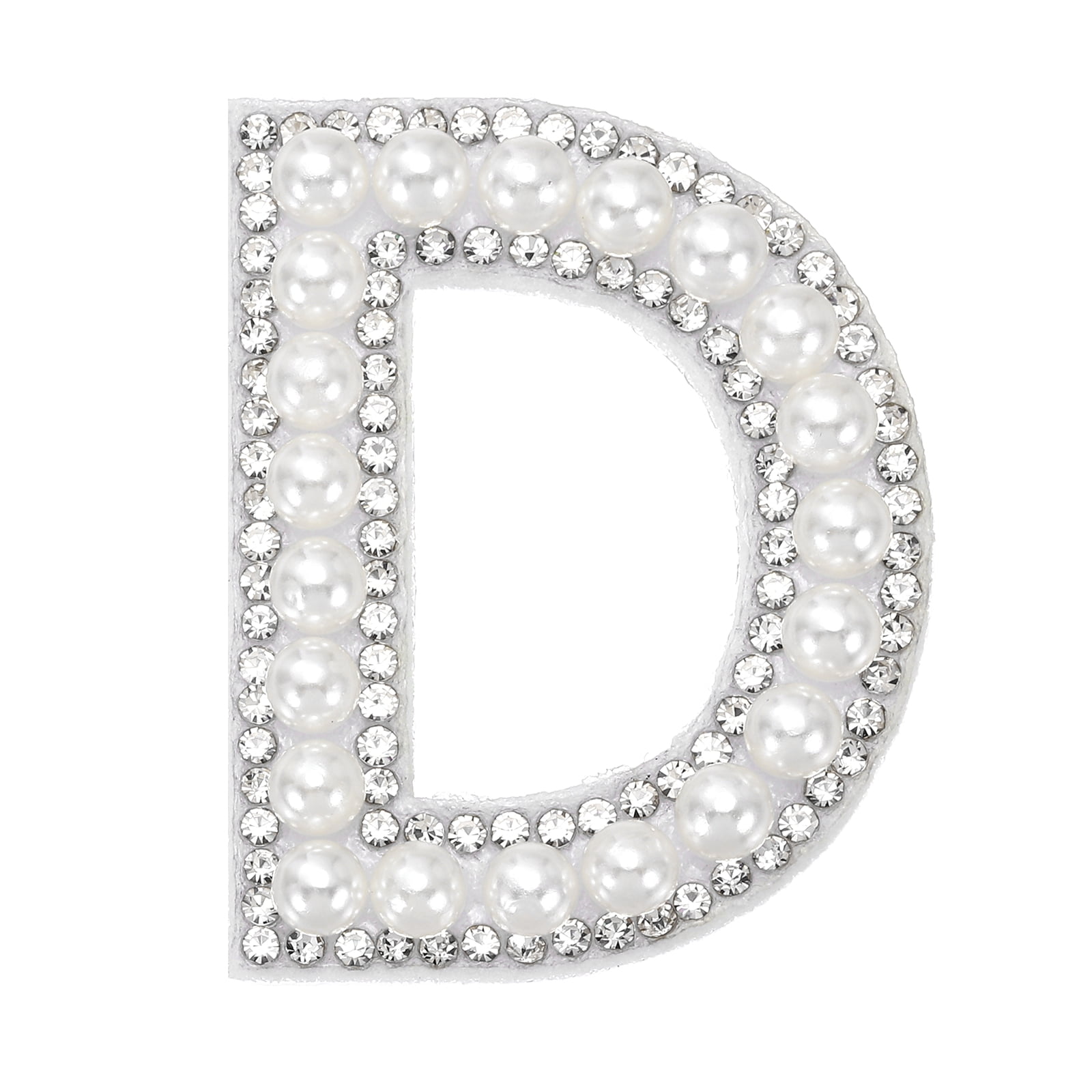 Uxcell Iron on Pearl Letter D Patches, Pearl Rhinestone A-Z Alphabet ...