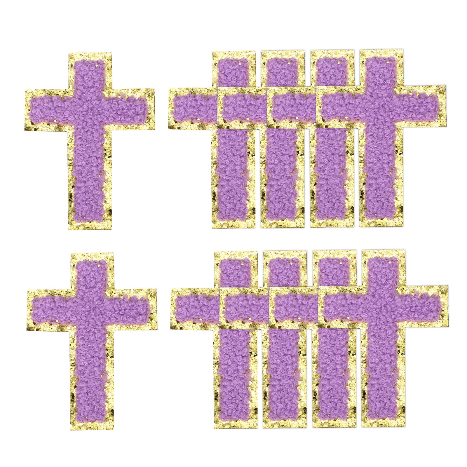 Uxcell Iron Sew on Cross Patches, Gold Border Embroidery Cross Patches ...