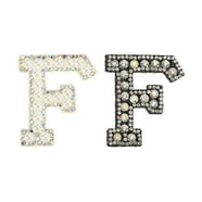 Uxcell Iron on Letter P Patch Colored Rhinestone Shiny Pearl English ...