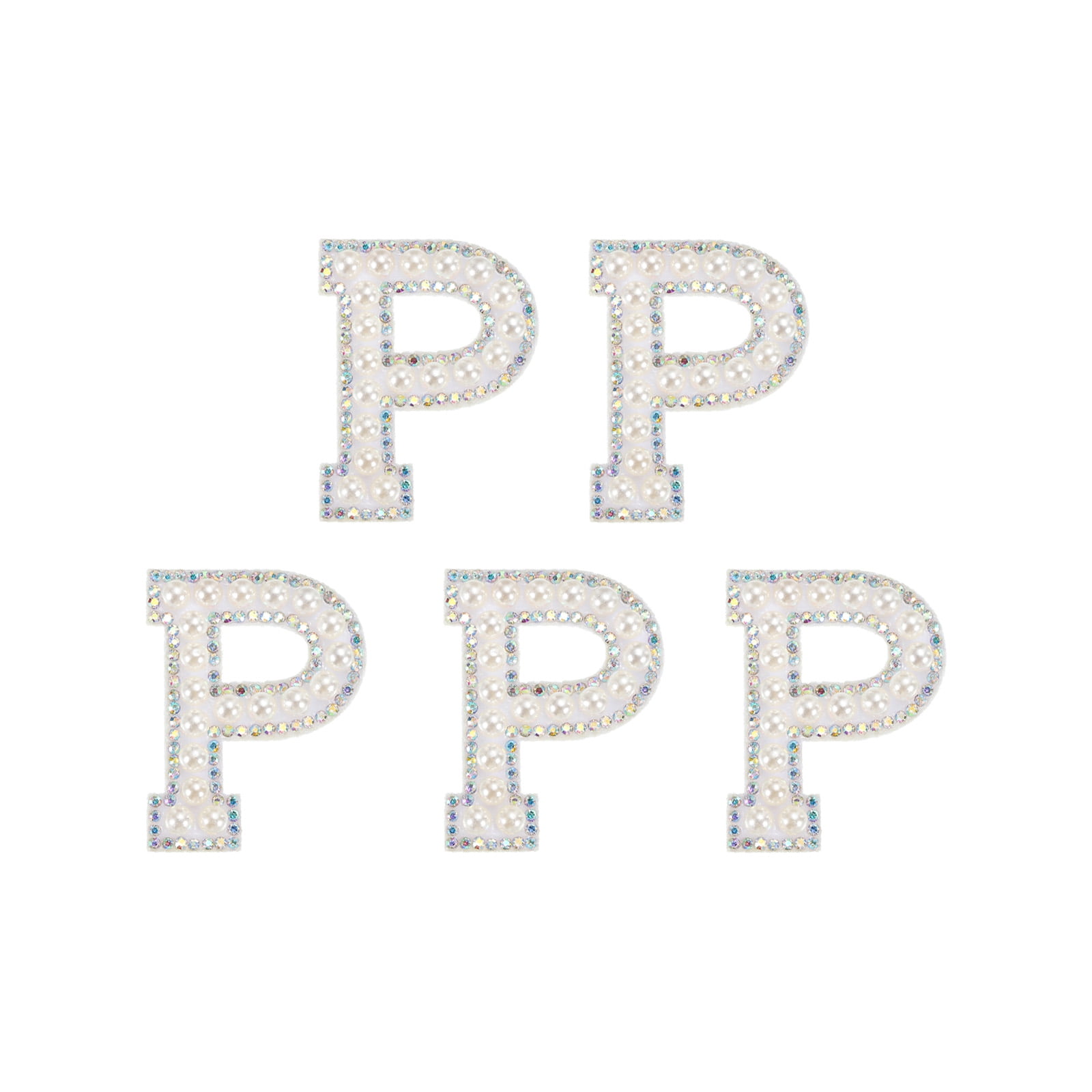 Uxcell Iron on Letter P Patch Colored Rhinestone Shiny Pearl English ...