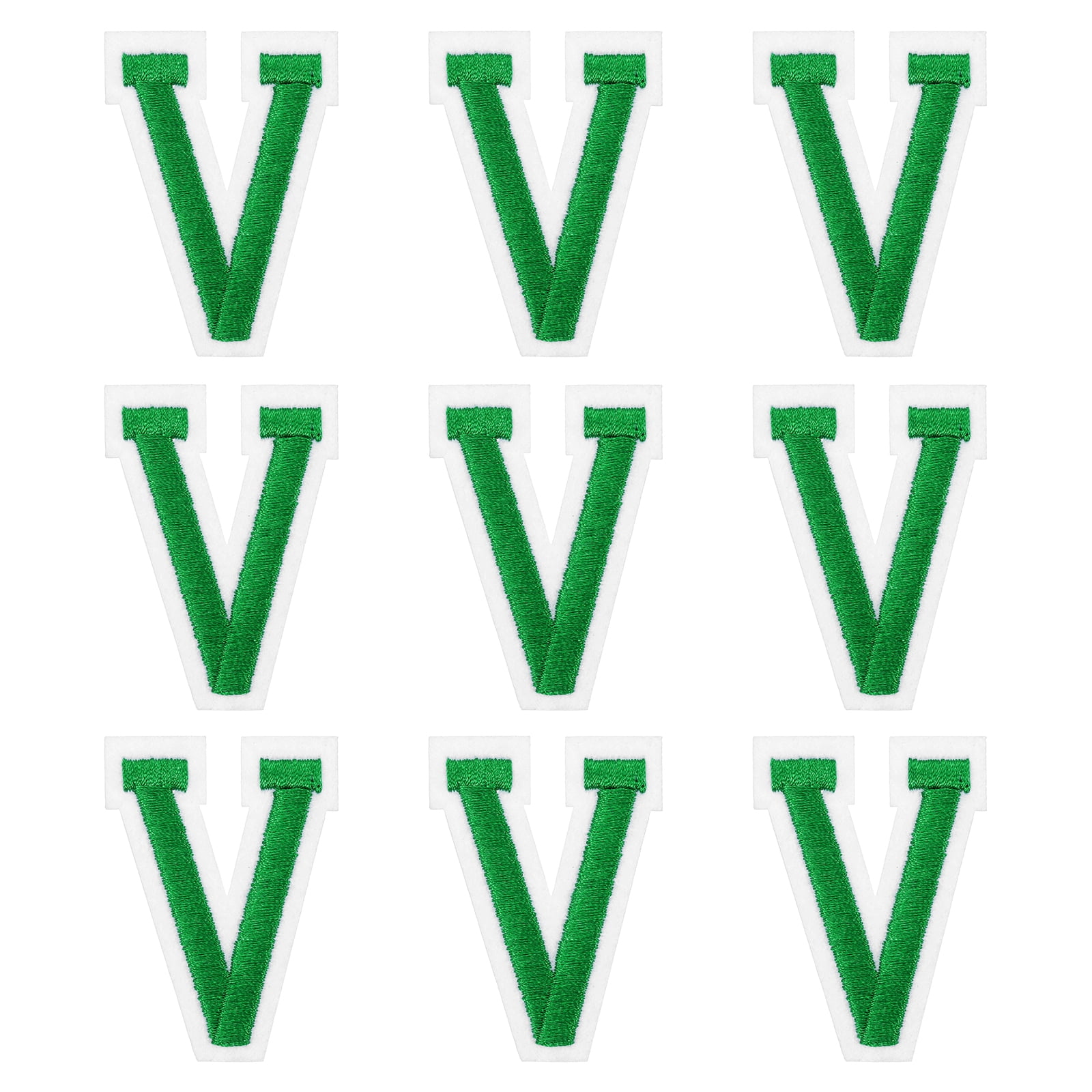 Uxcell Iron on Letter Patches 2" Alphabet V Iron on Embroidered Patch ...