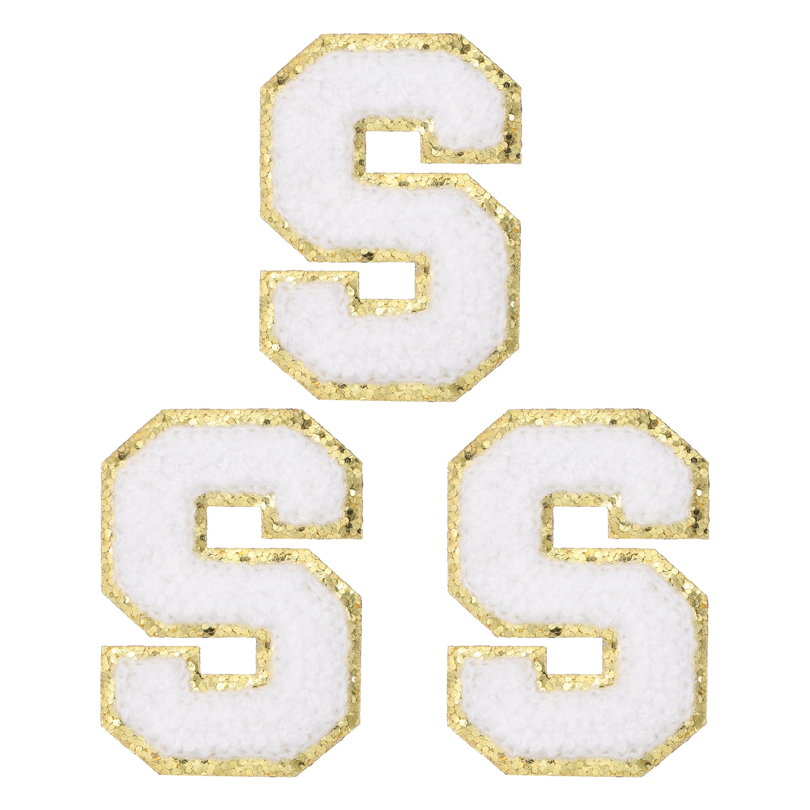 Uxcell Iron on Letter Patches Chenille Glitters Letter Patches for ...