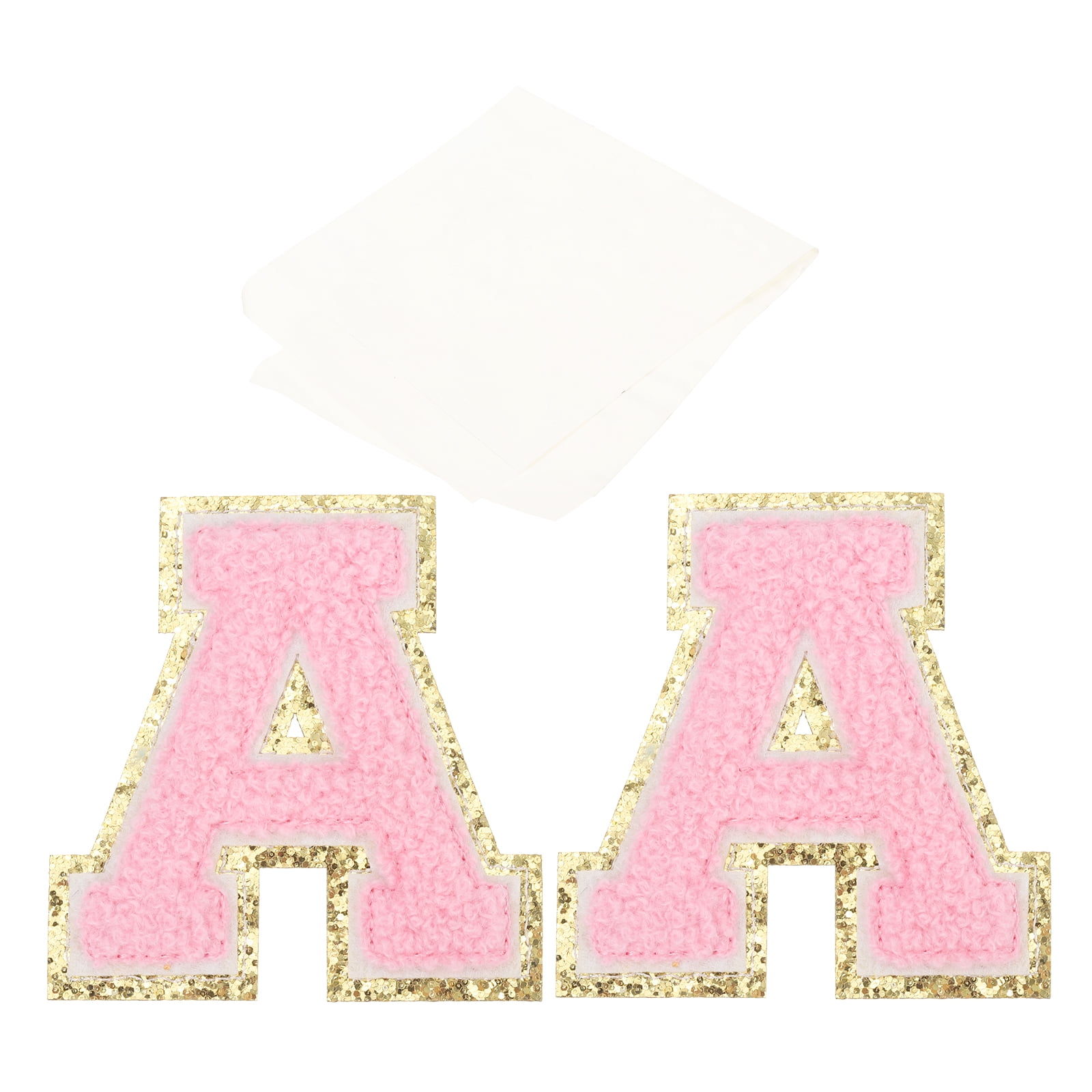Uxcell Iron on Letter Patches Chenille Glitters Letter Patches with ...