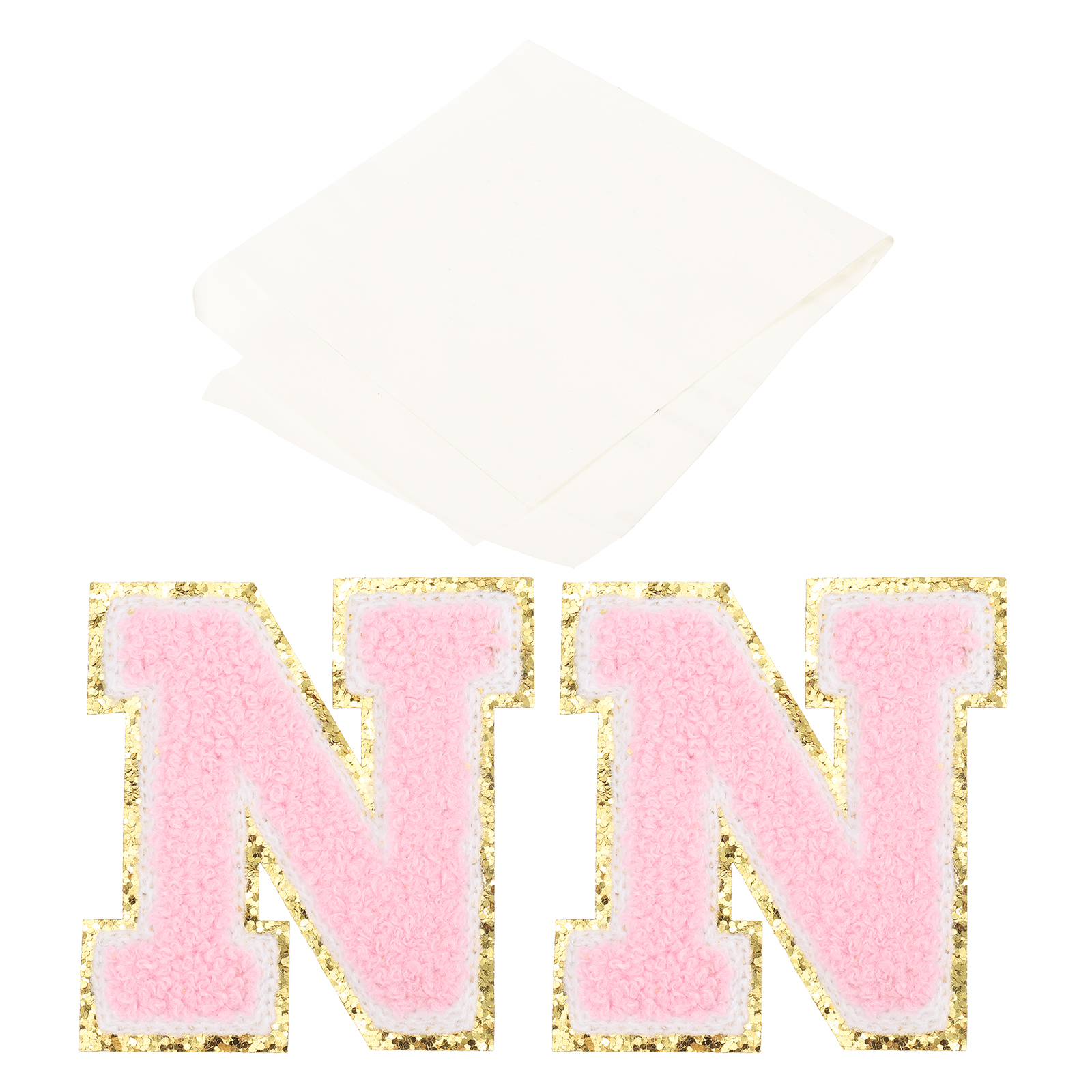 Uxcell Iron on Letter Patches Chenille Glitters Letter Patches with ...