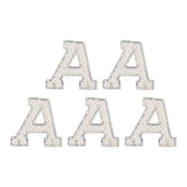 Uxcell Iron on Decorative Letter N Black White Patch Glitter Alphabet ...