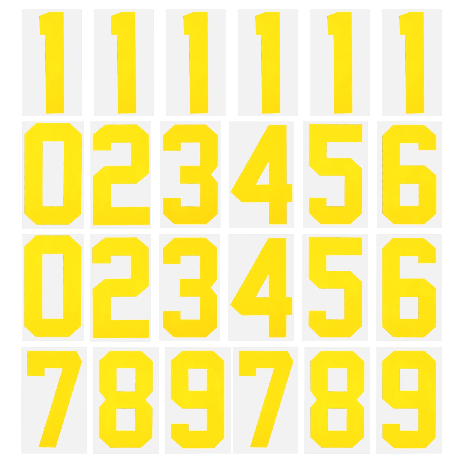 Uxcell Iron on Numbers 0 to 9 Heat Transfer 8" Yellow Single Number 24 ...