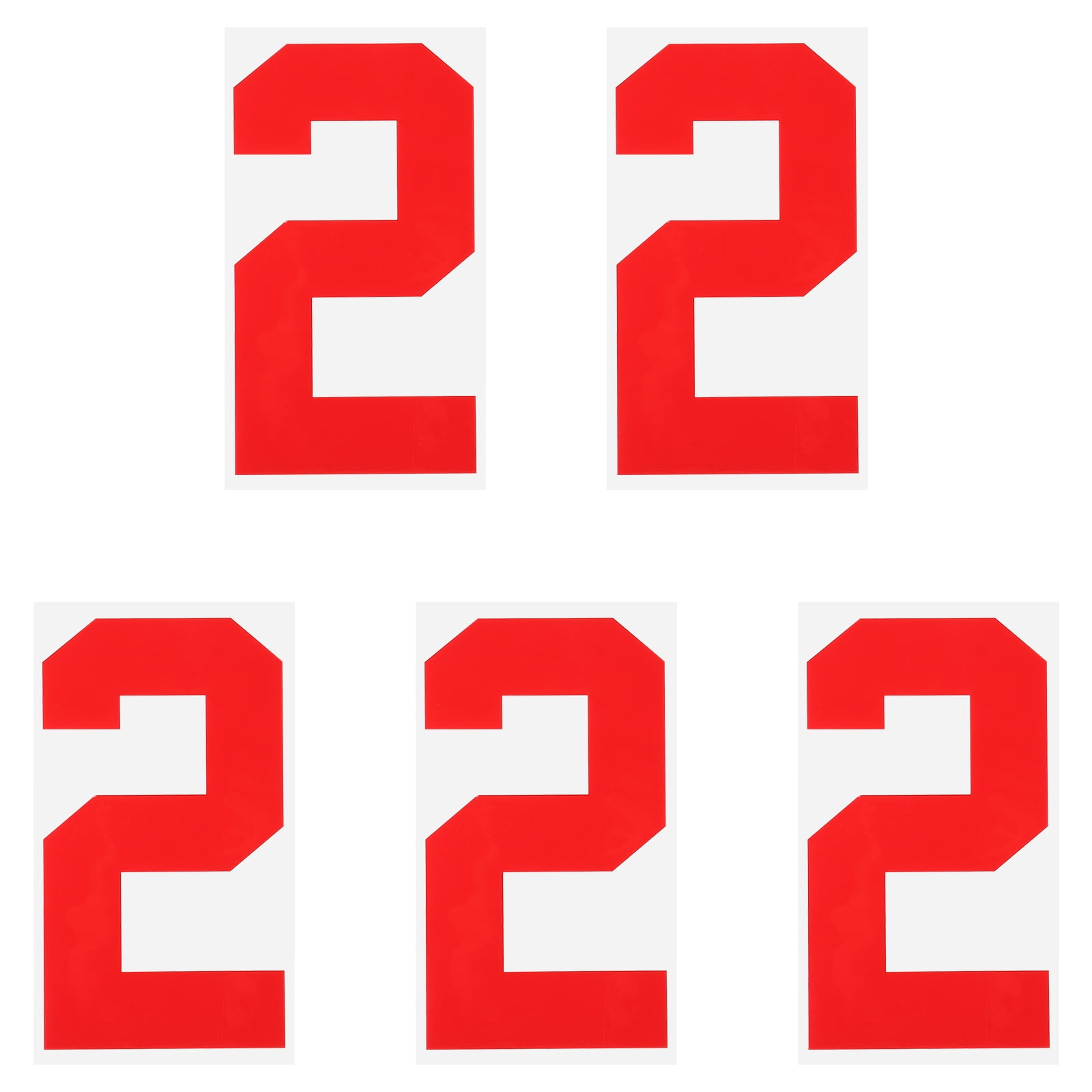Uxcell Iron on Numbers 2 Heat Transfer 8" Red Single Number 5 Pack ...