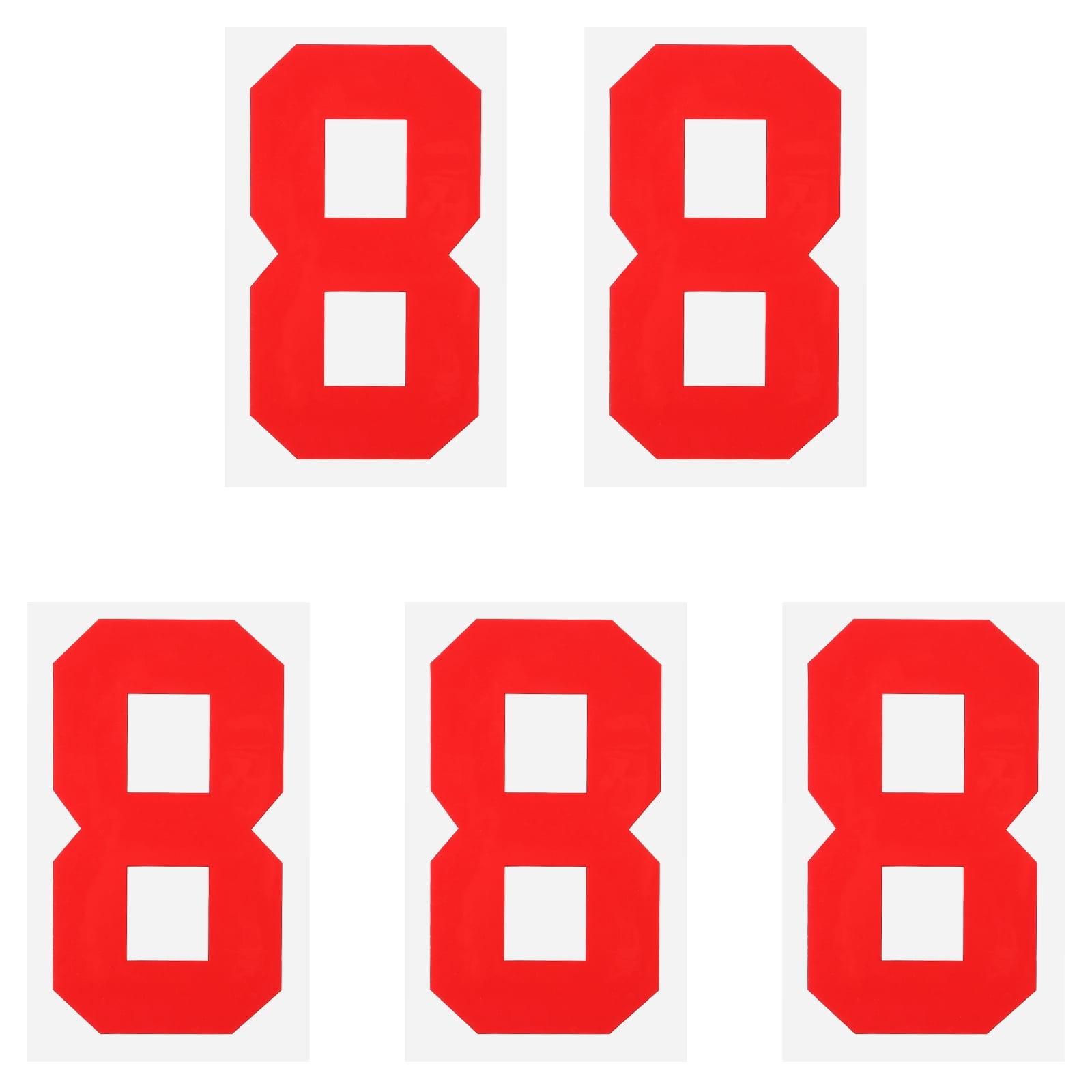 Uxcell Iron on Numbers 8 Heat Transfer 8" Red Single Number 5 Pack ...