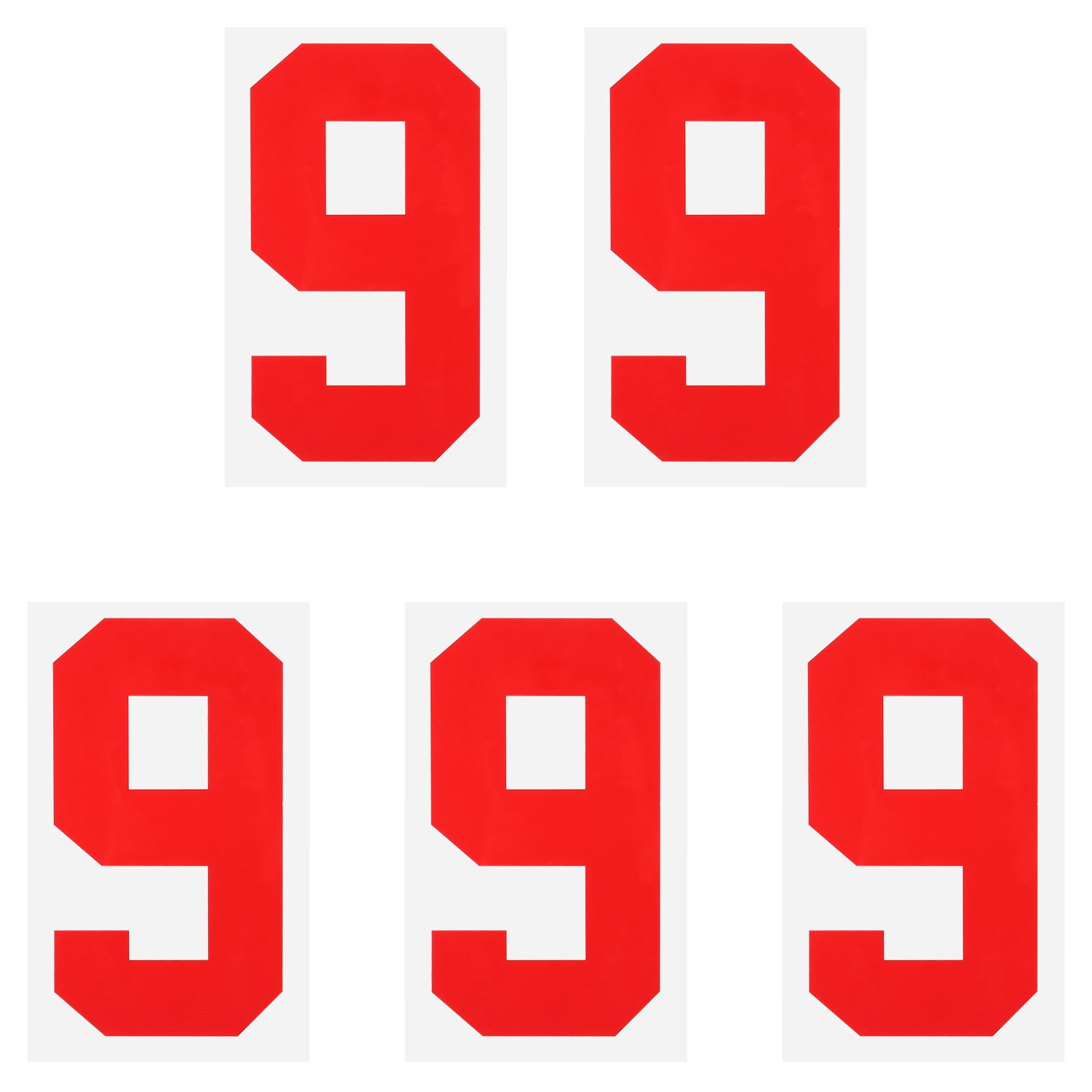 Uxcell Iron on Numbers 9 Heat Transfer 8" Red Single Number 5 Pack ...