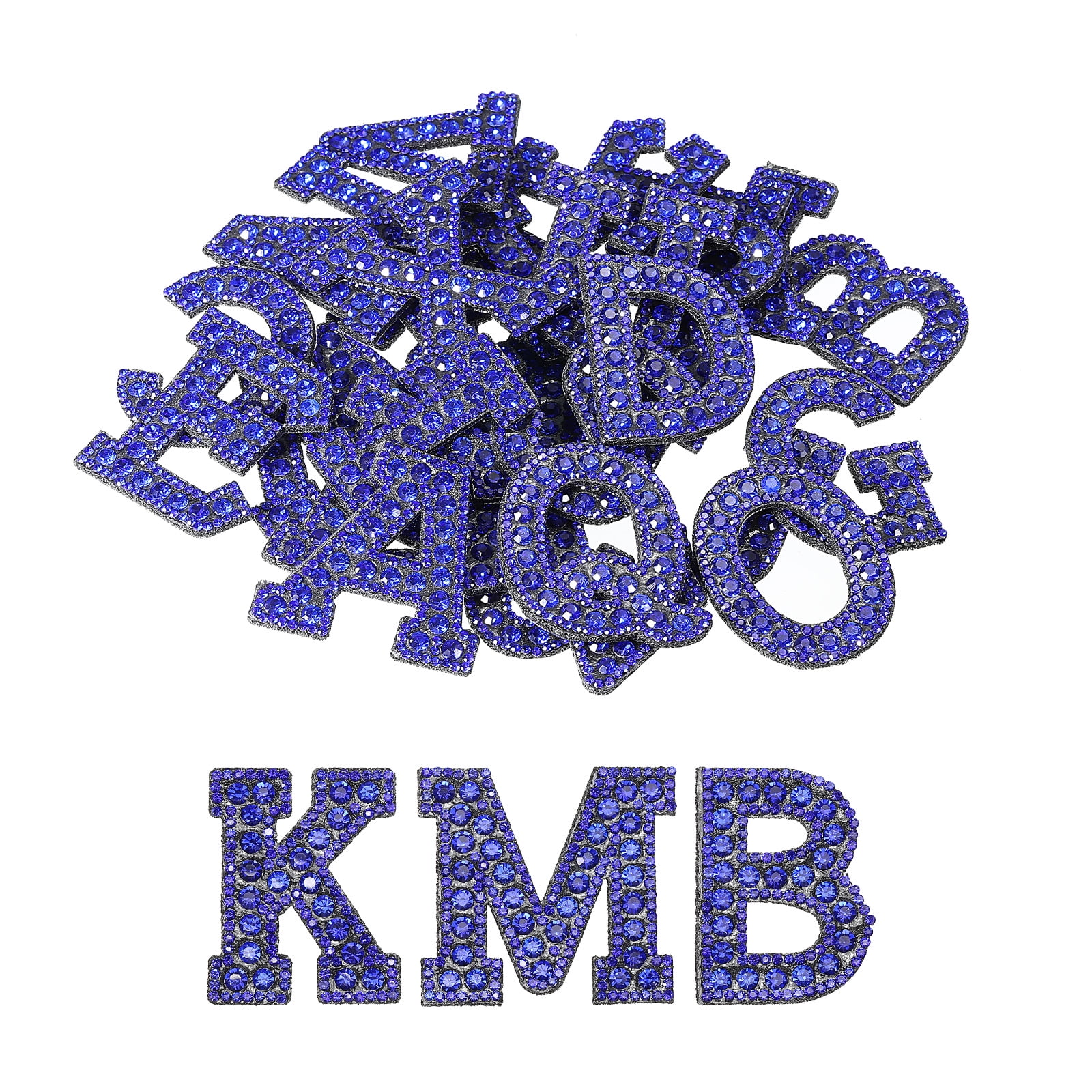 Uxcell Iron on Patch Decorative A-Z Dark Blue Glitter Alphabet Applique ...