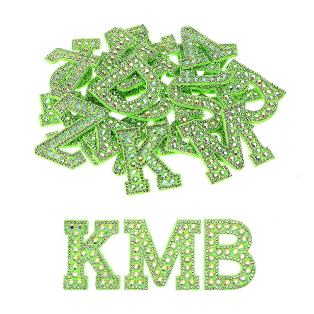 Uxcell Iron on Patch Decorative A-Z Green Glitter Alphabet Applique ...