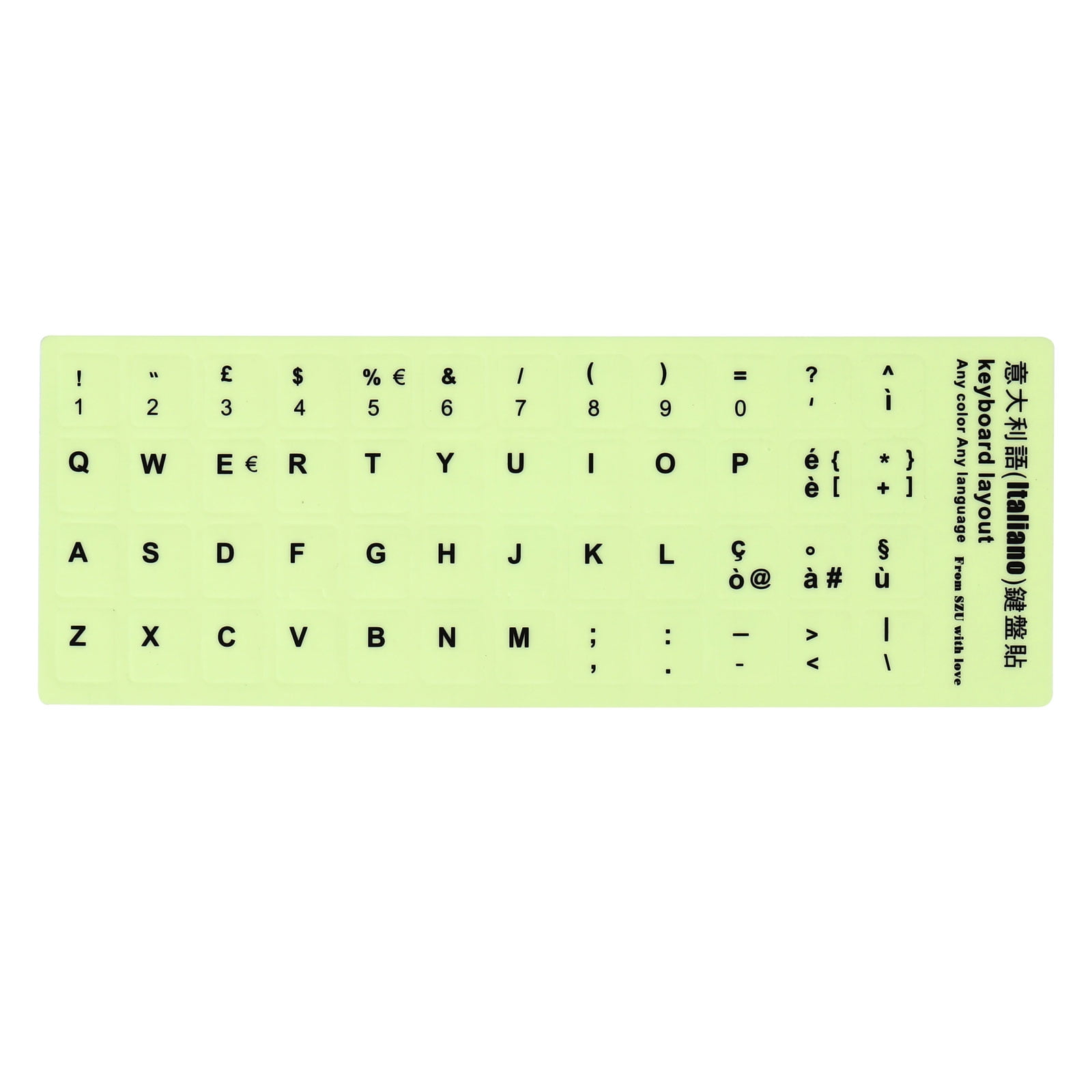 Uxcell Italian Keyboard Stickers Glow in the Dark Luminous Keyboard ...