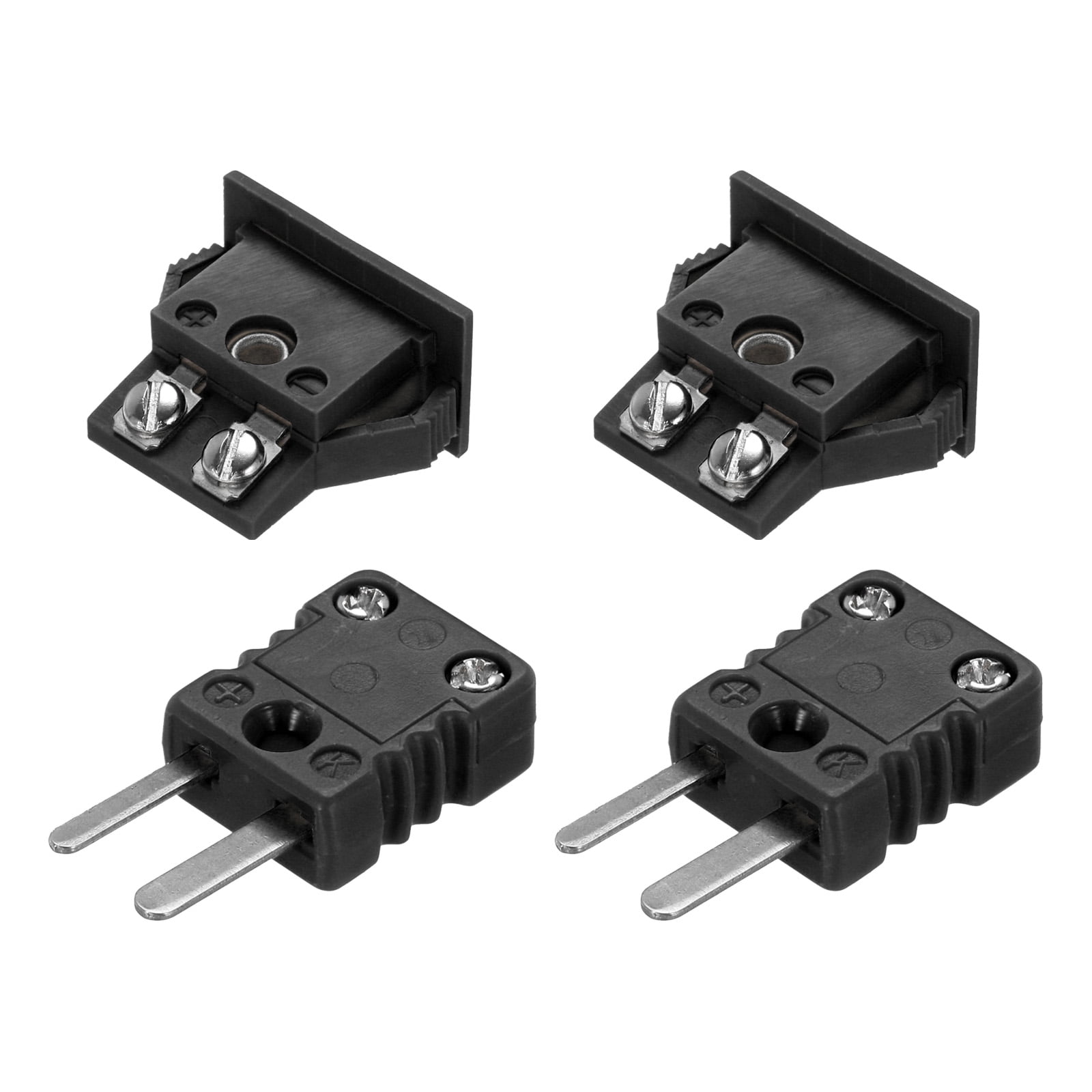Uxcell J Type Thermocouple Wire Connectors Plug with Panel Mount Mini ...