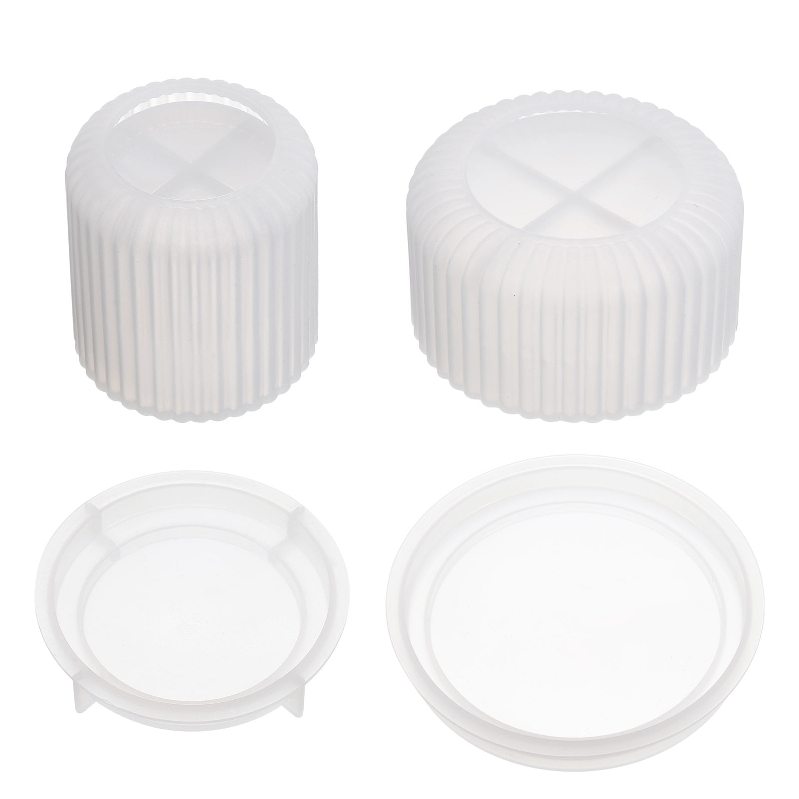 Uxcell Jar Silicone Mold, 2 Pack Large & Small Cylinder Storage Box ...