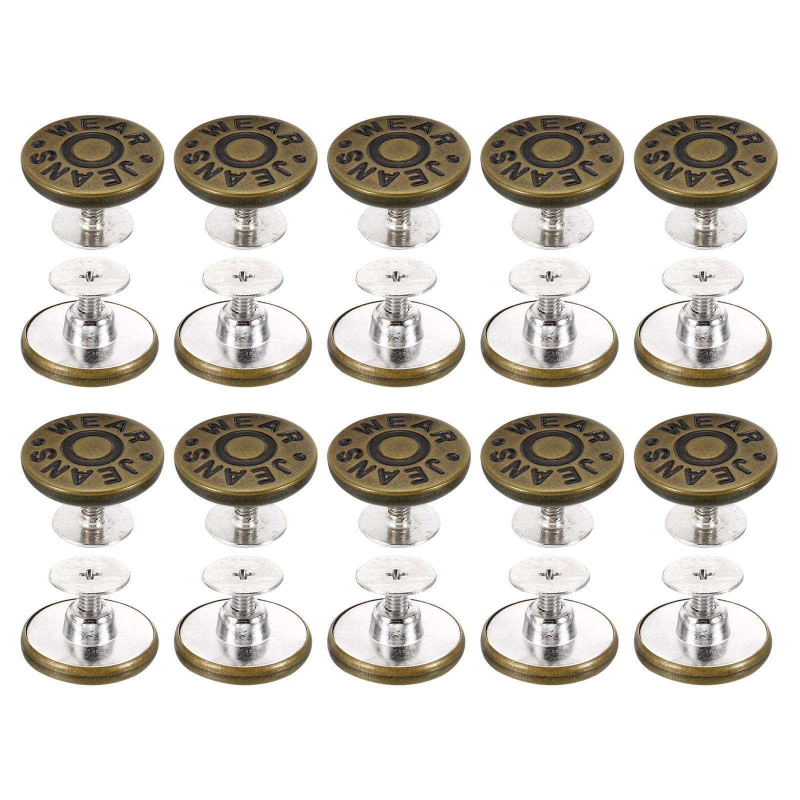 Uxcell Jeans Buttons Replacement Waist Buckle Metal Pants Button Pins ...
