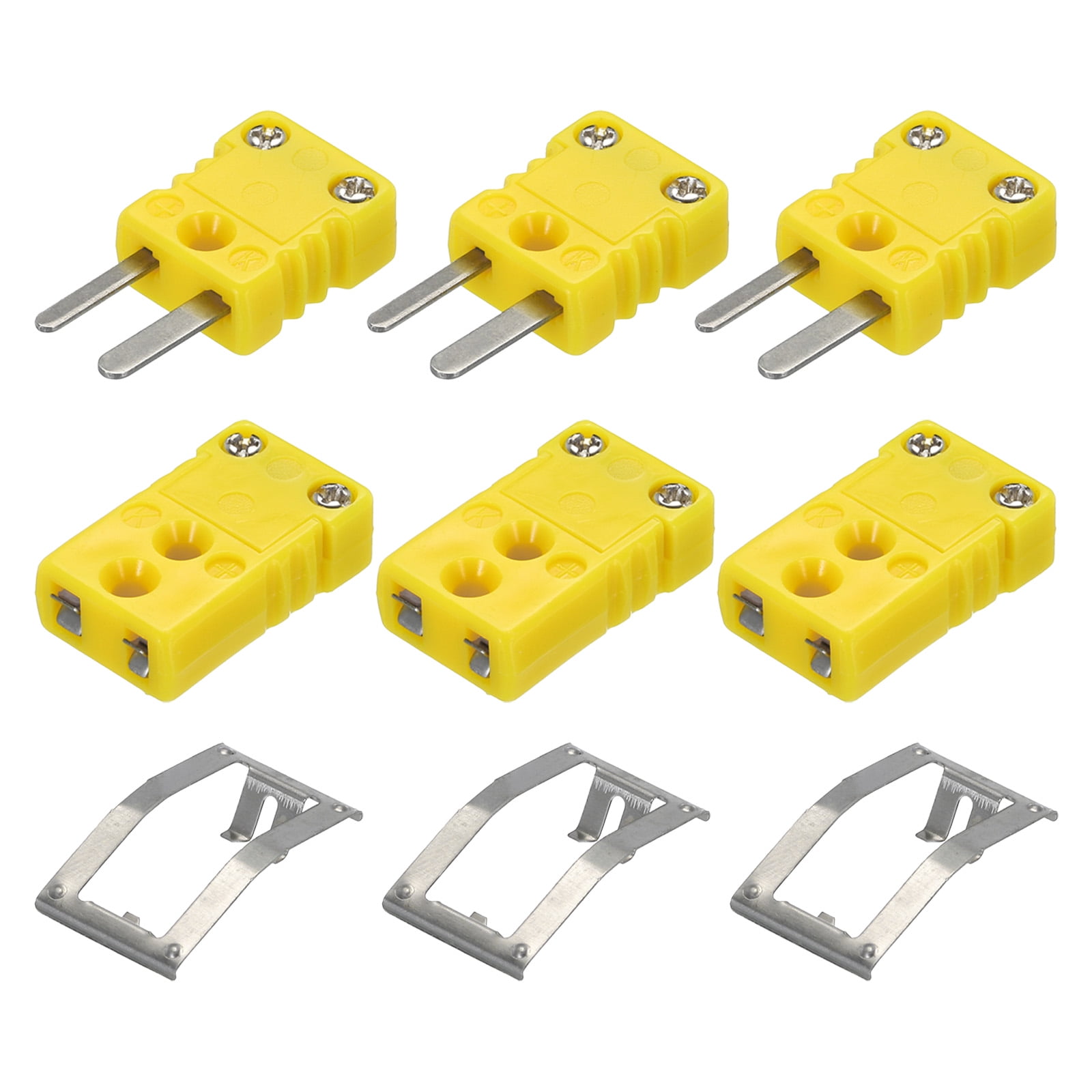 Uxcell K Type Thermocouple Wire Connector Male Plug with Panel Mount ...