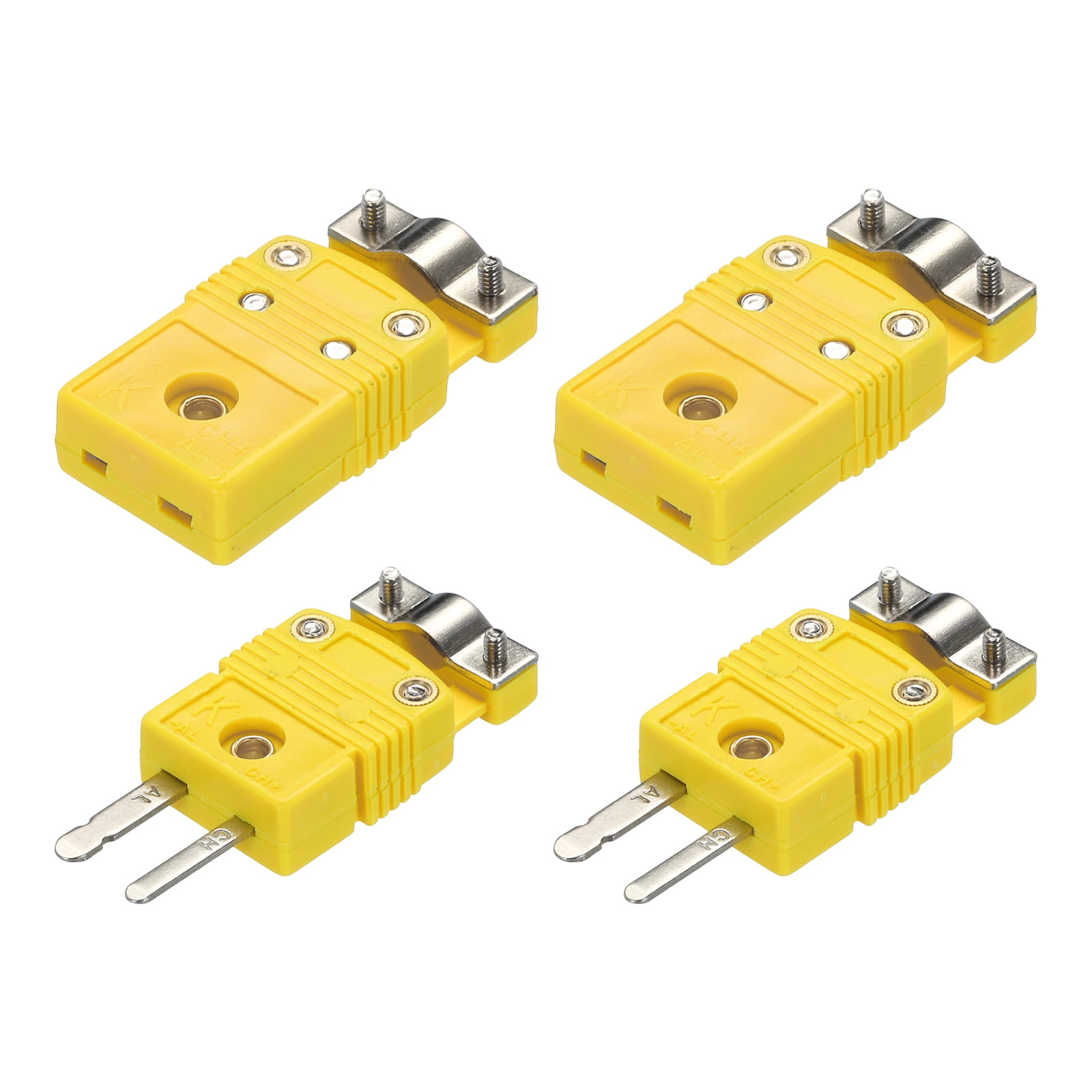 Uxcell K Type Thermocouple Wire Connectors Female Male Plug Adapter ...