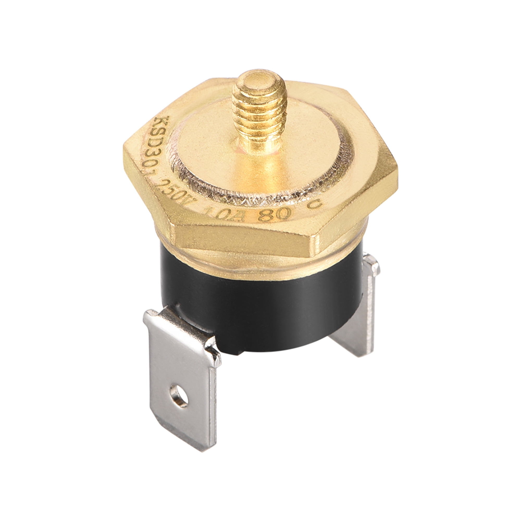 Uxcell KSD301 Thermostat 80°C N.C 10A Temperature Control Switch Copper ...