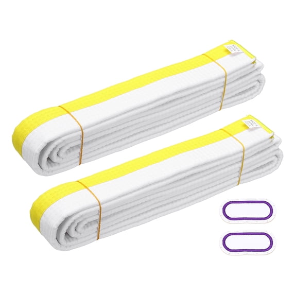 Uxcell Karate Belt, Martial Arts Ranking Belts with Name Tag Solid ...