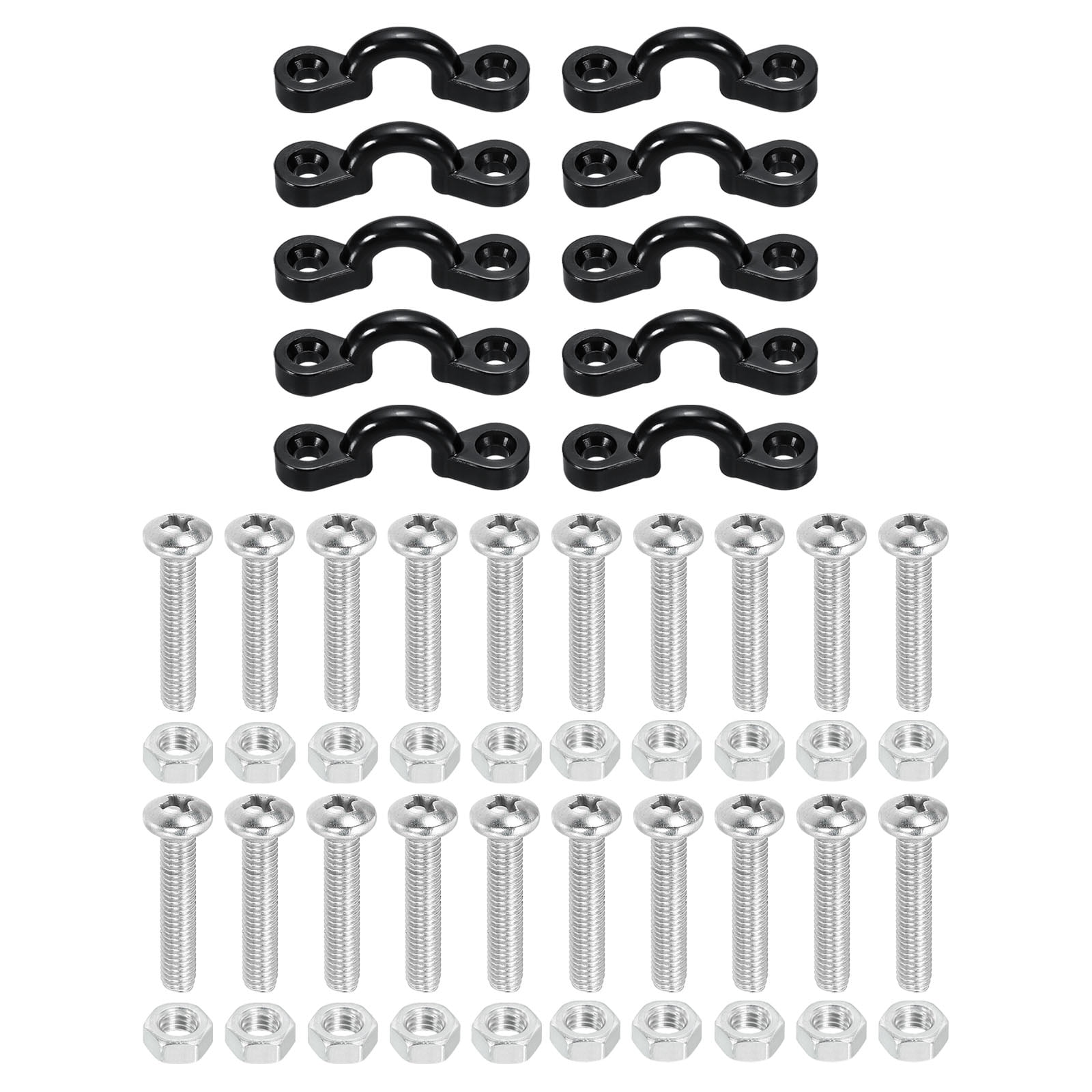 Uxcell Kayak Pad Eye, 10 Pack Nylon Deck Loops with 20 Pan Head Screws ...