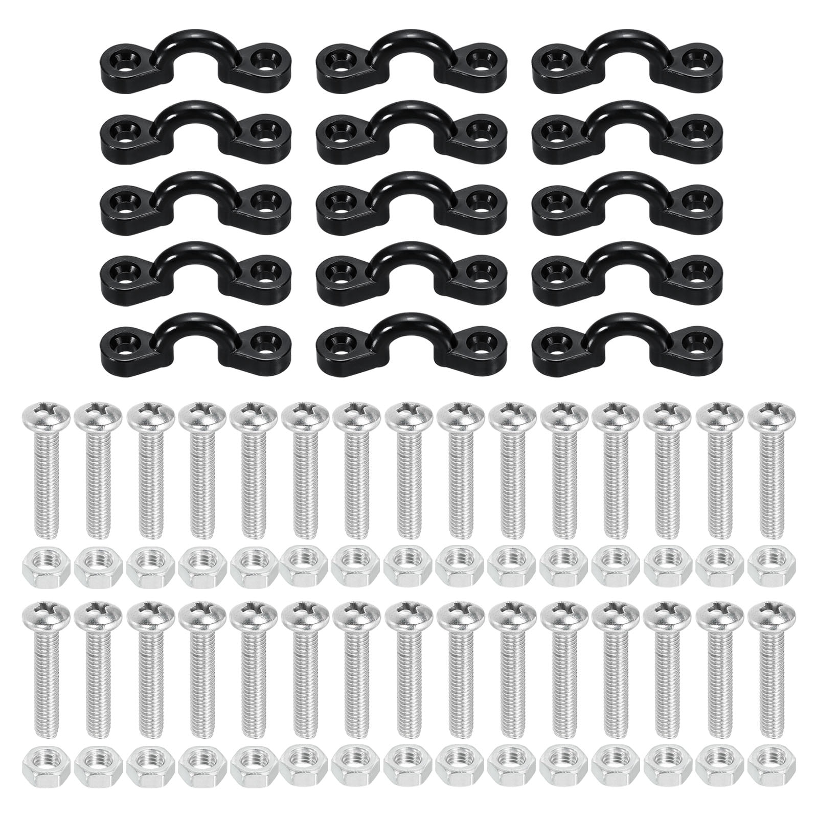 Uxcell Kayak Pad Eye, 15 Pack Nylon Deck Loops with 30 Pan Head Screws ...