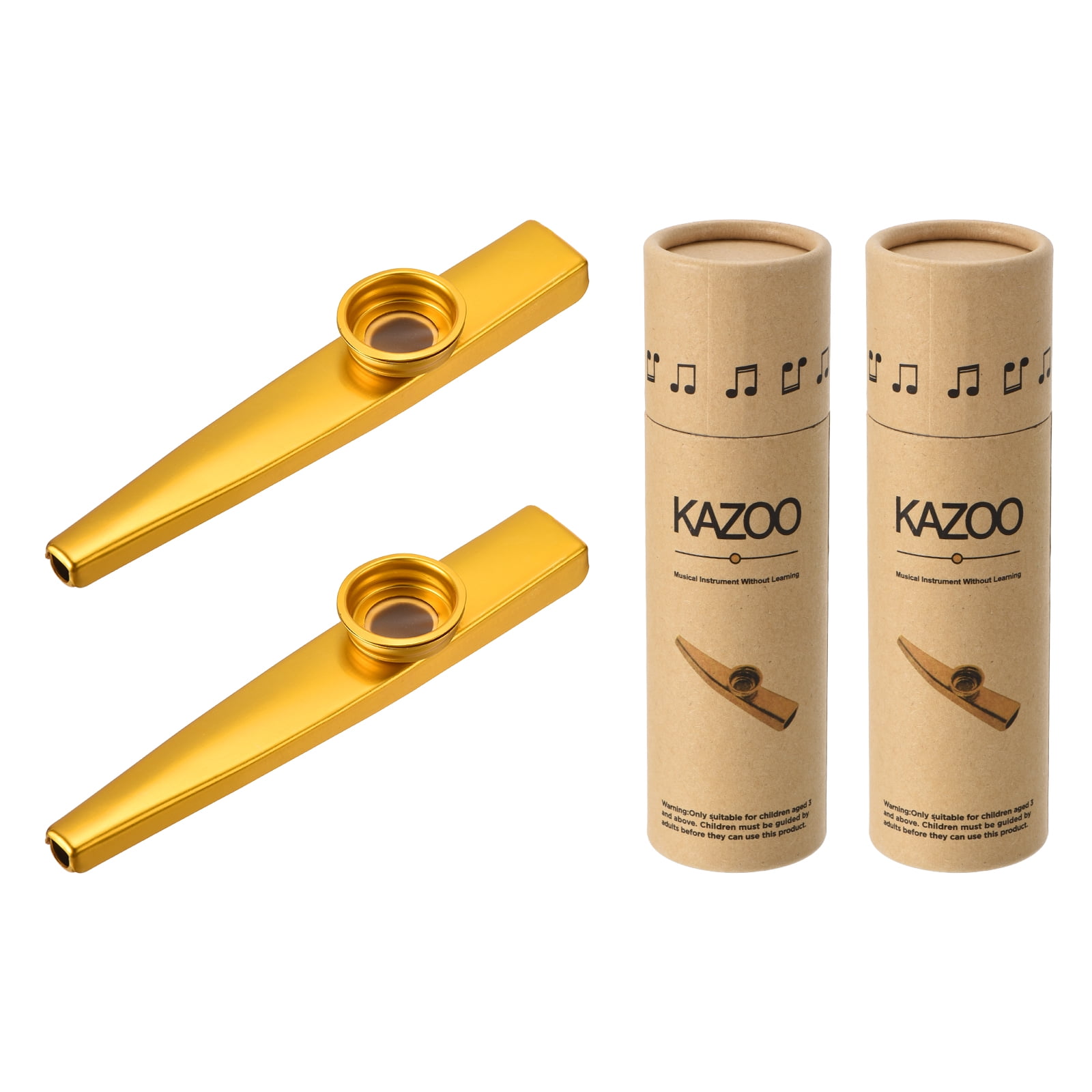 Uxcell Kazoo Musical Instrument Aluminum Alloy Gold with Beautiful ...