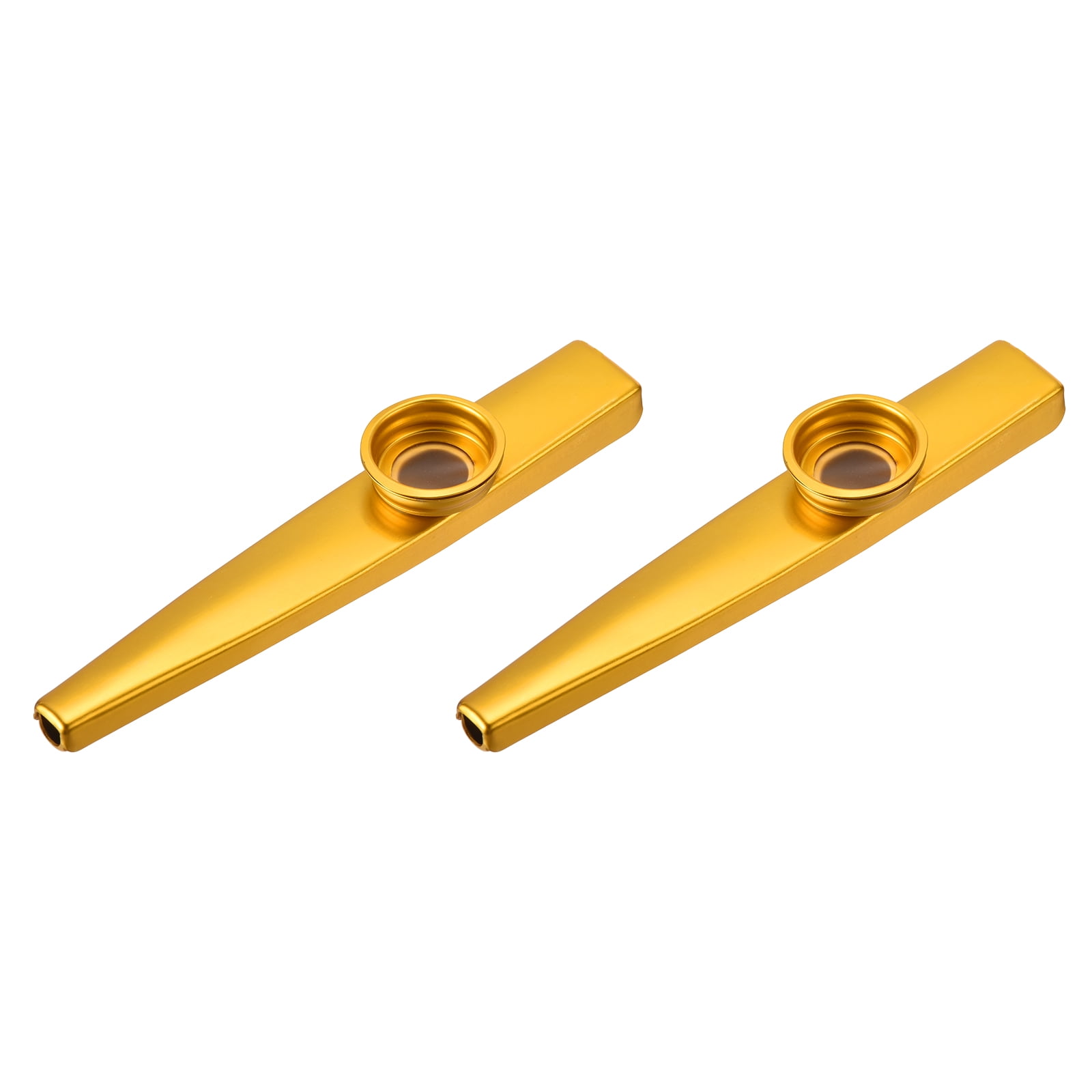 Uxcell Kazoo Musical Instrument Aluminum Alloy Gold with Flute ...