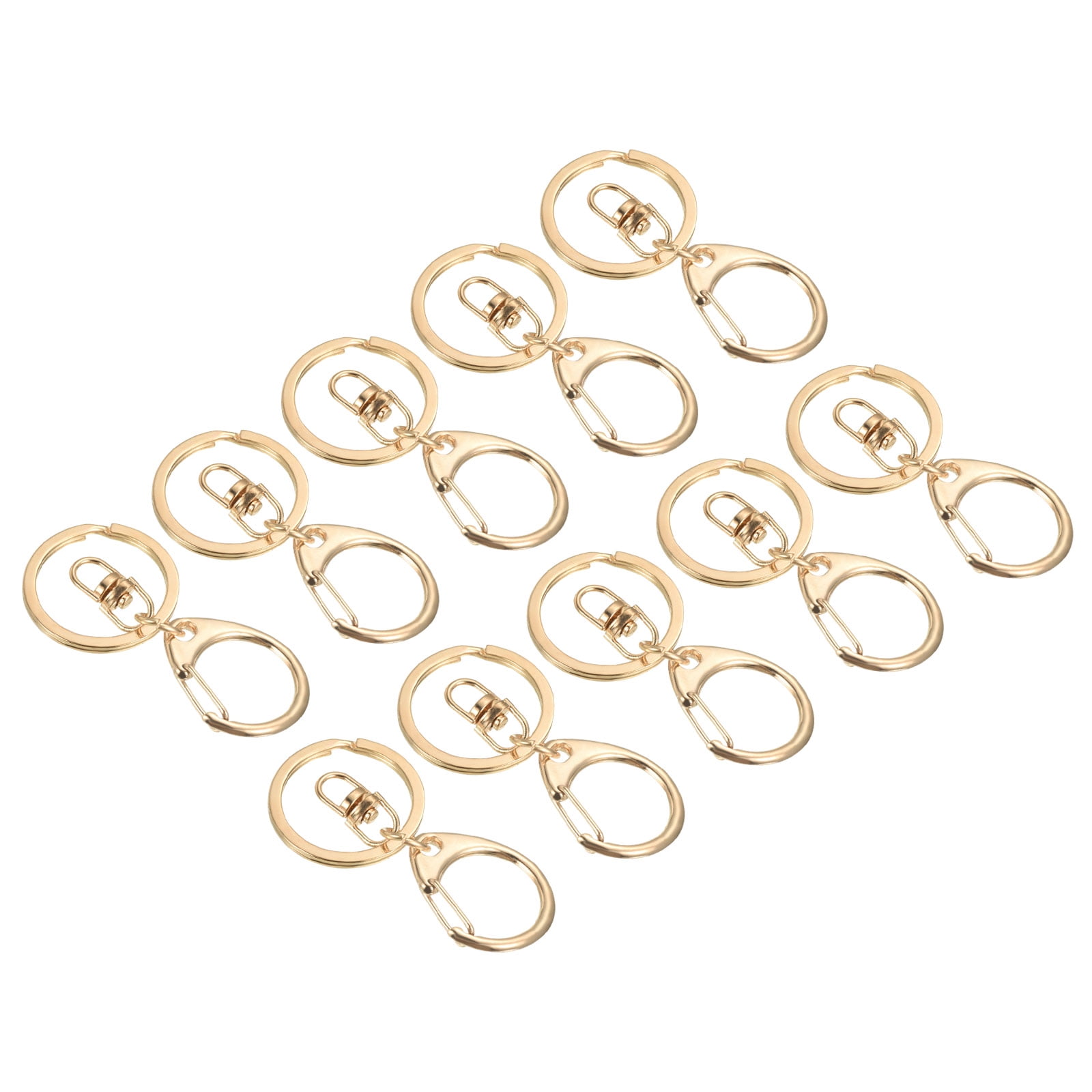 Uxcell Key Chain Rings D Ring Clasps Keyring Holder for Arts DIY, Gold ...