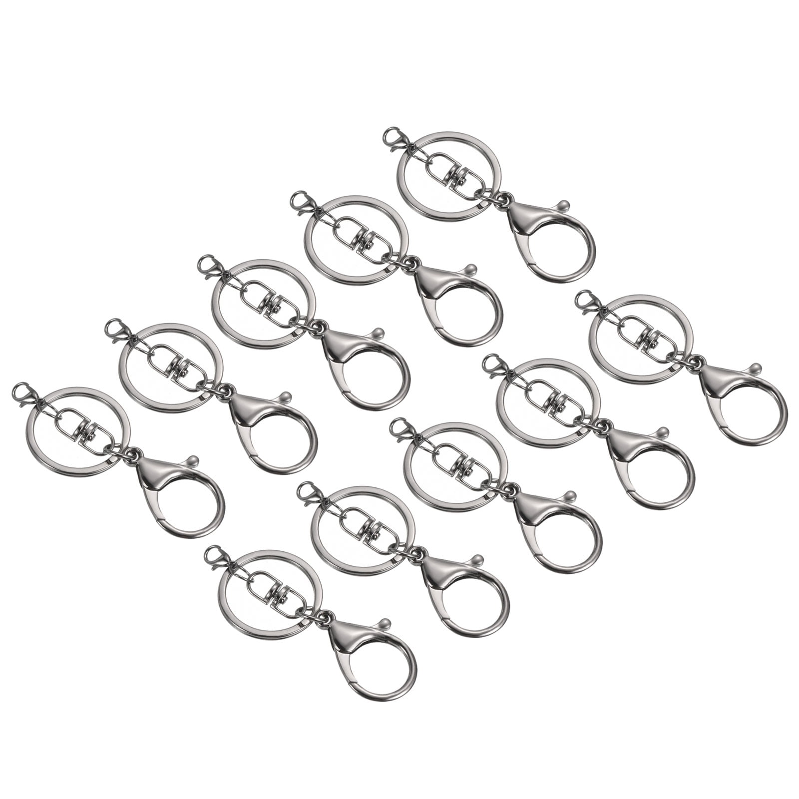 Uxcell Key Chain Rings Lobster Claw Clasps Keyring for DIY, Black 10 ...