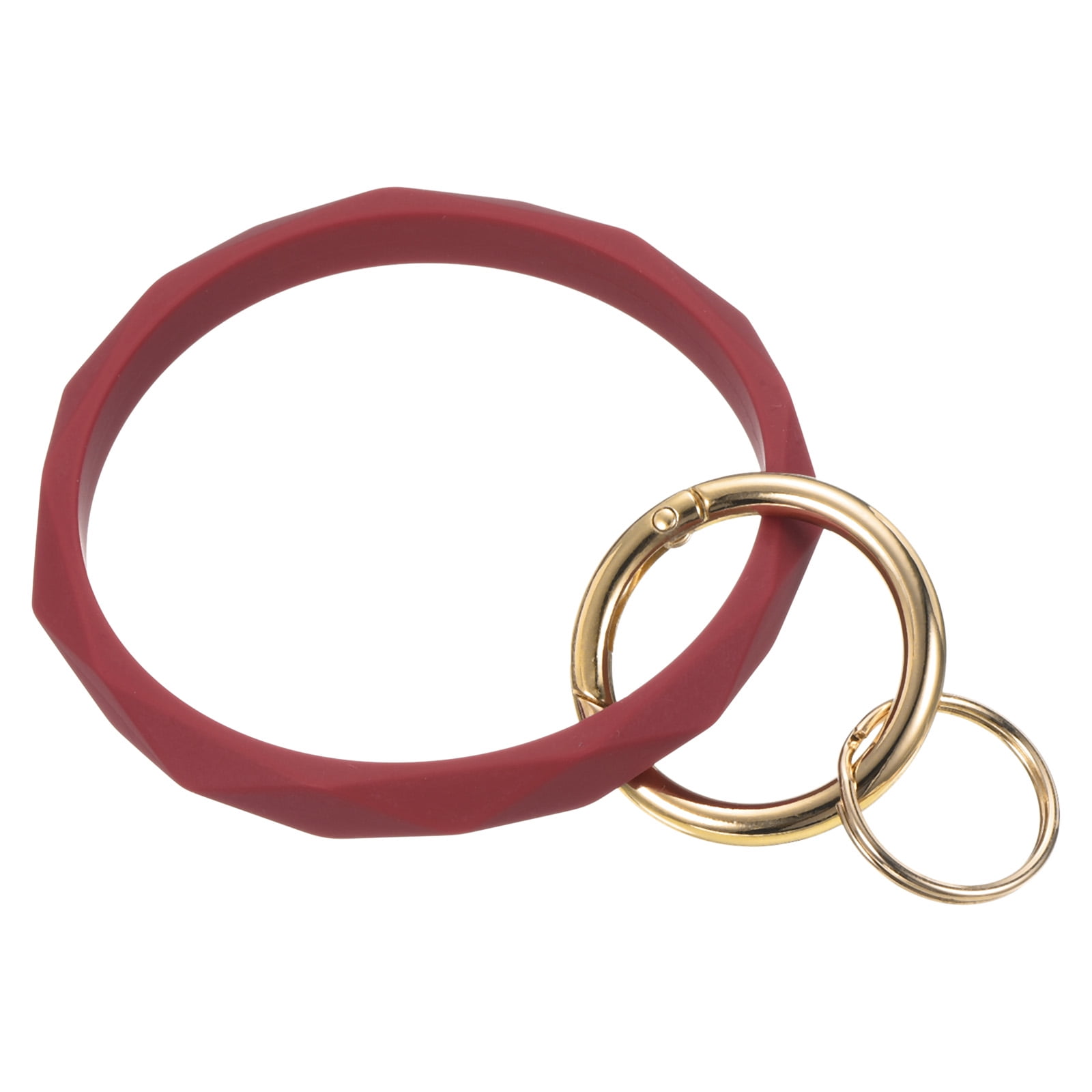 Uxcell Key Ring Bracelet, Silicone Keychain Diamond Shaped Hand ...