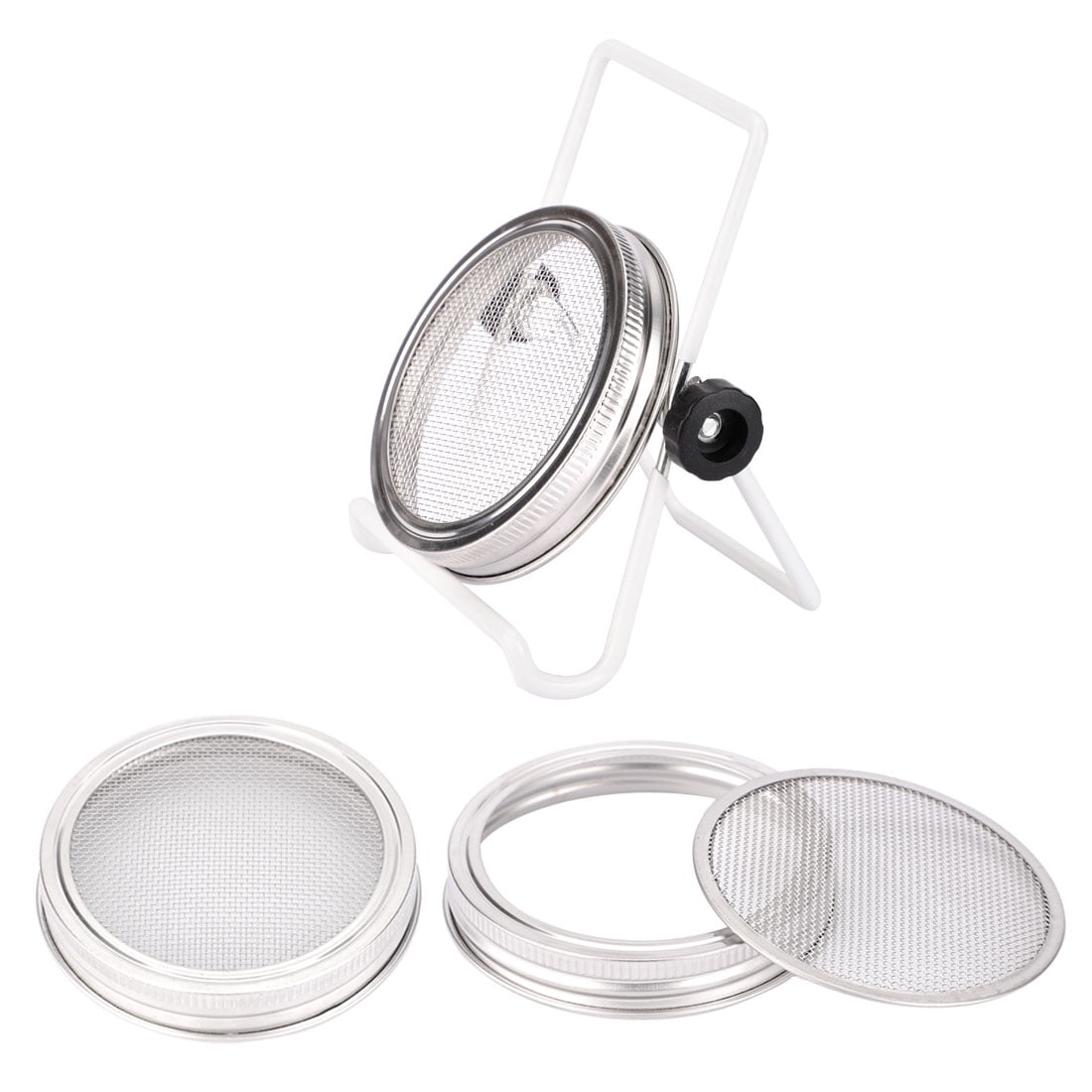 Uxcell Kit White Sprouting Jar Lid with Sprouting Stands Wide Mouth ...